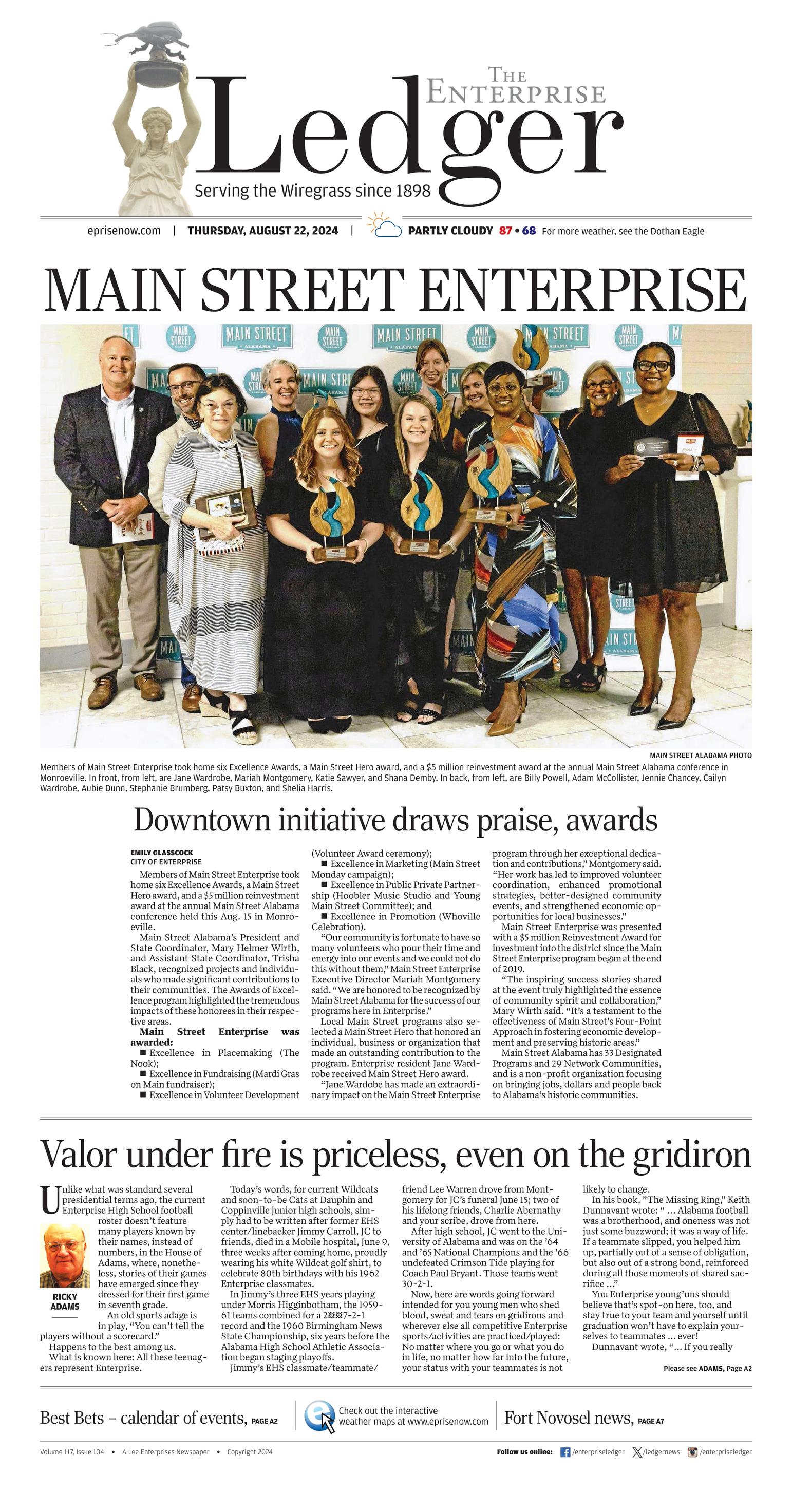 The Enterprise Ledger Front Page