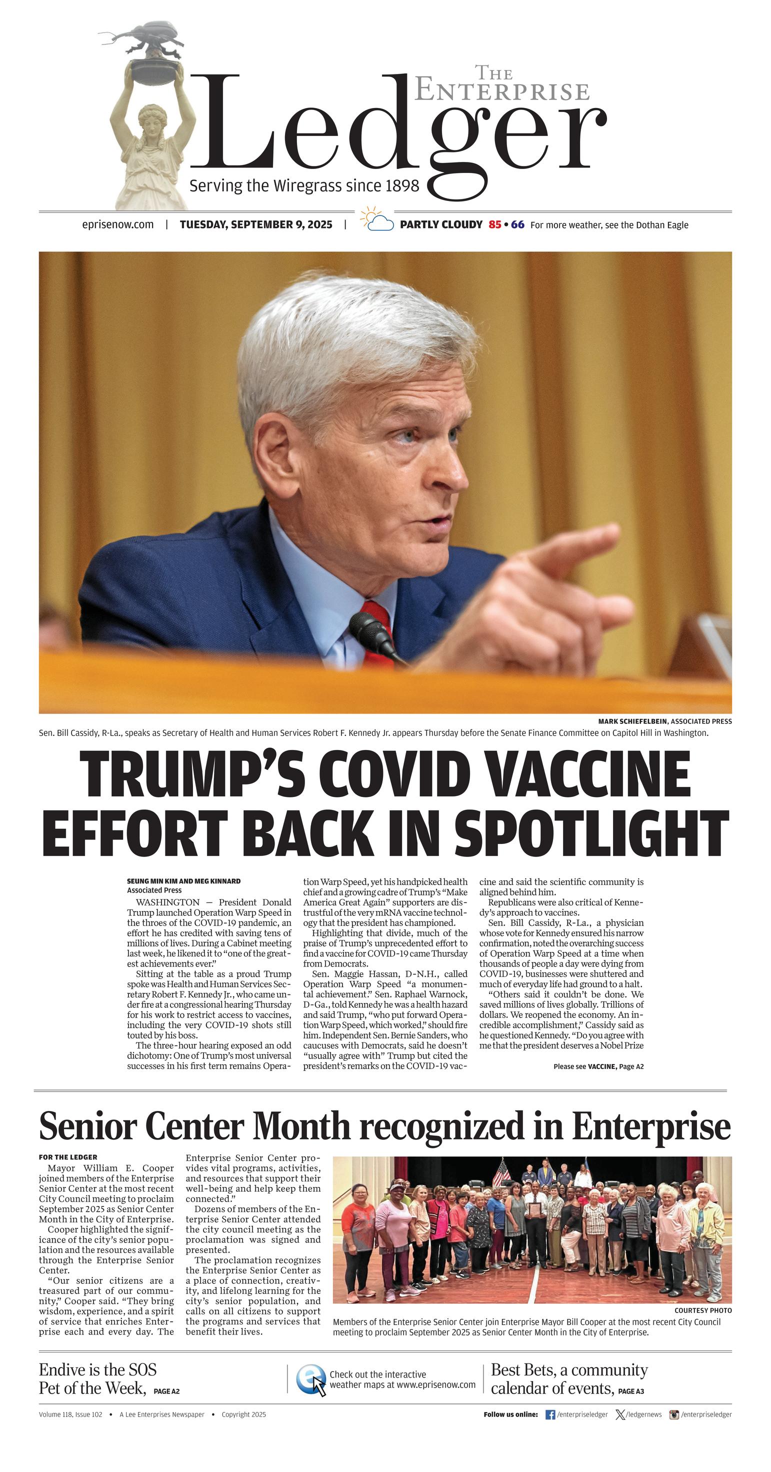 The Enterprise Ledger Front Page