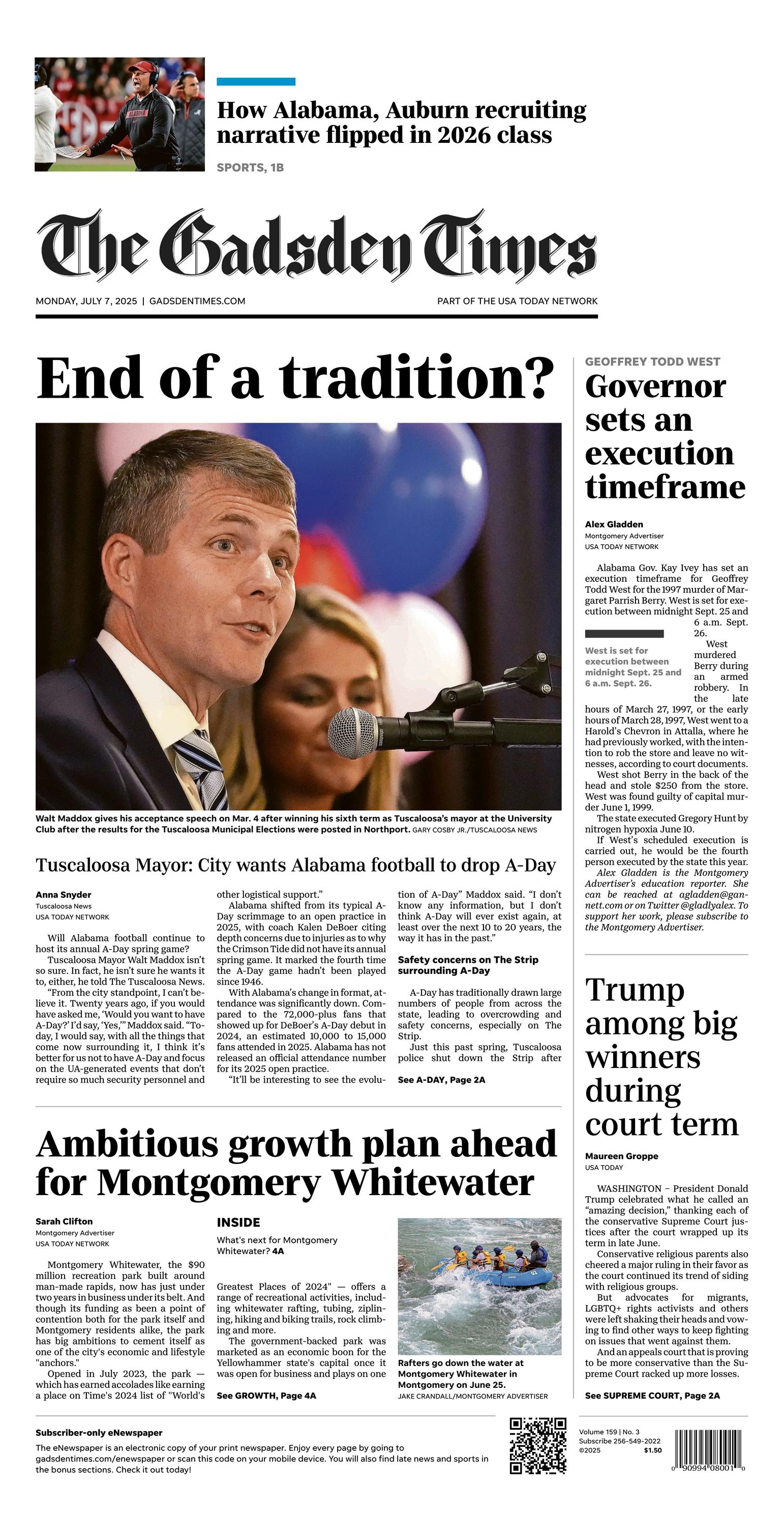 The Gadsden Times Front Page