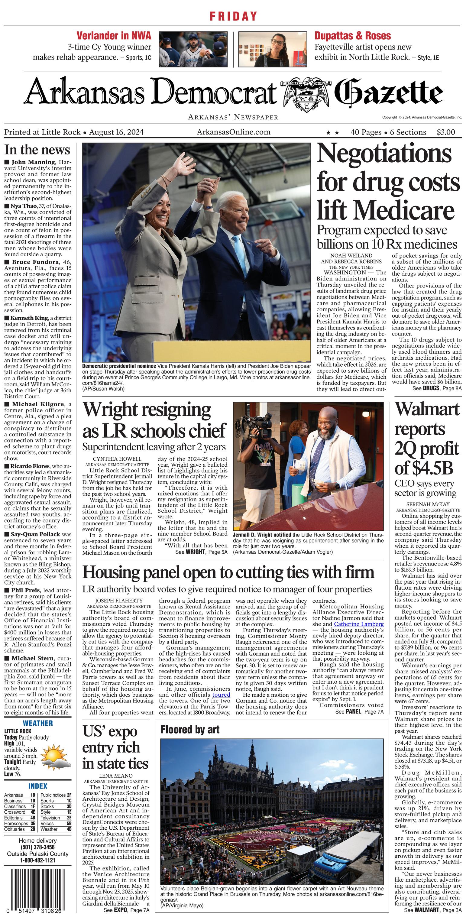 Arkansas Democrat-Gazette Front Page