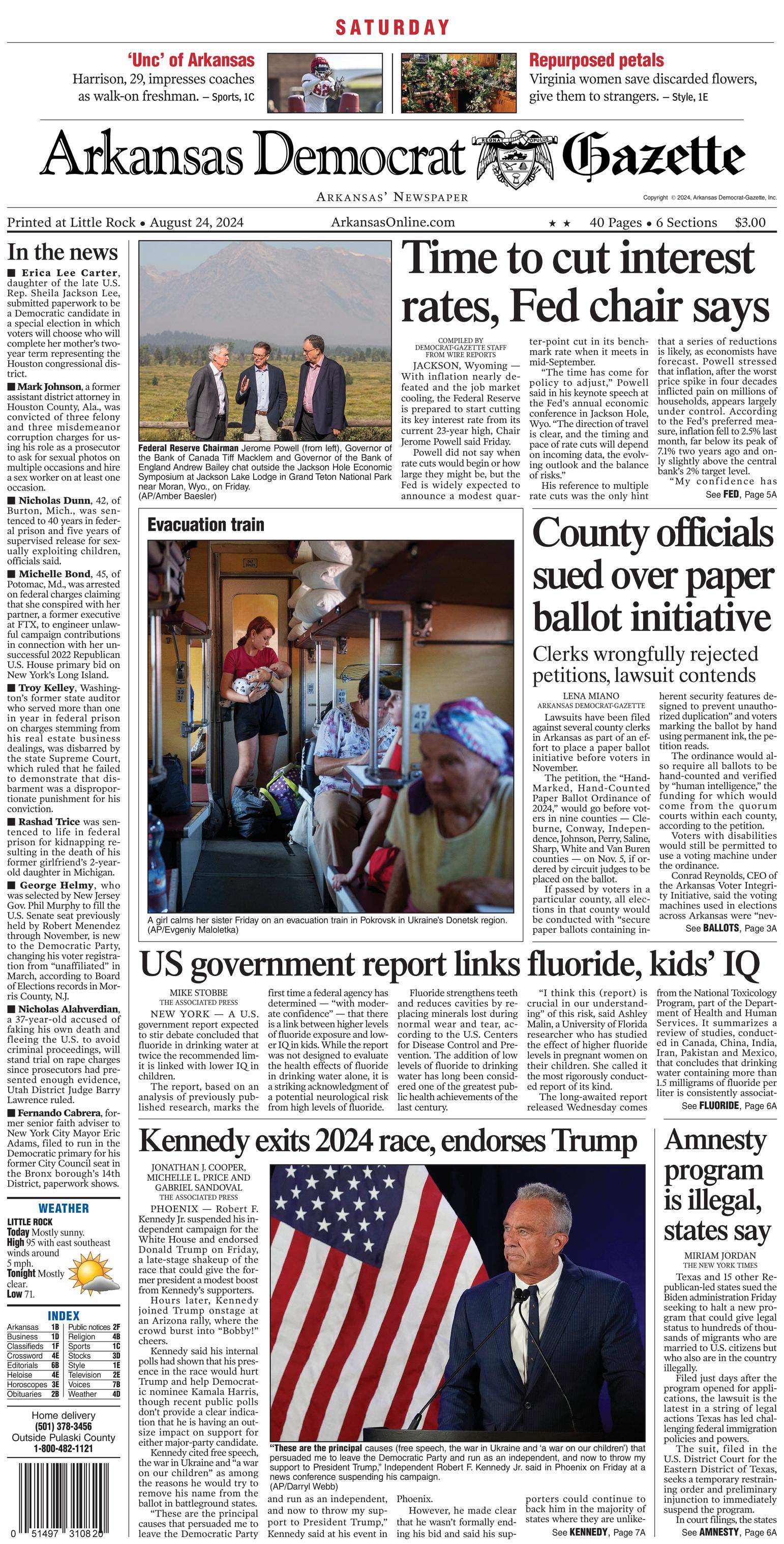 Arkansas Democrat-Gazette Front Page