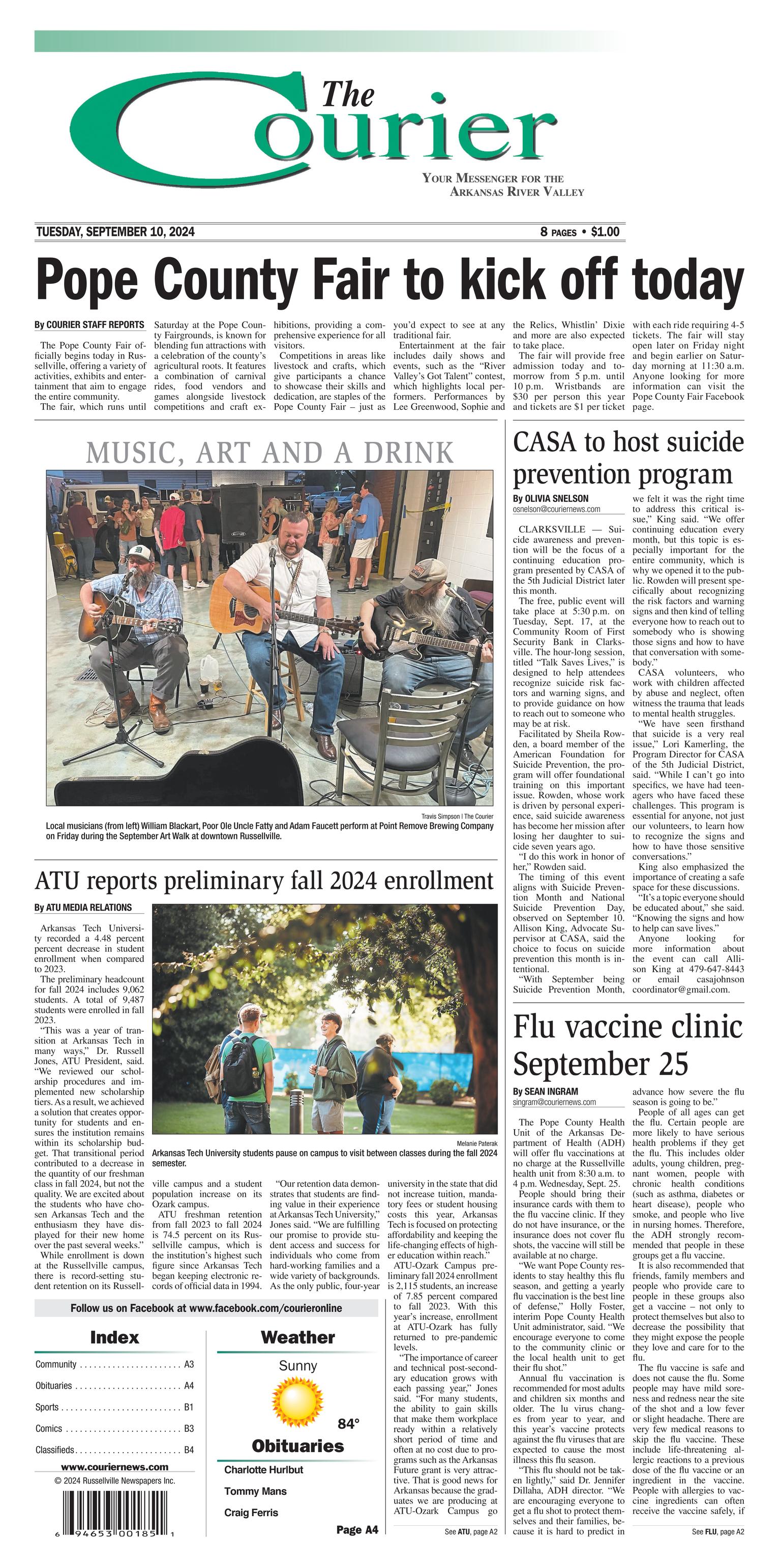 The Courier Front Page