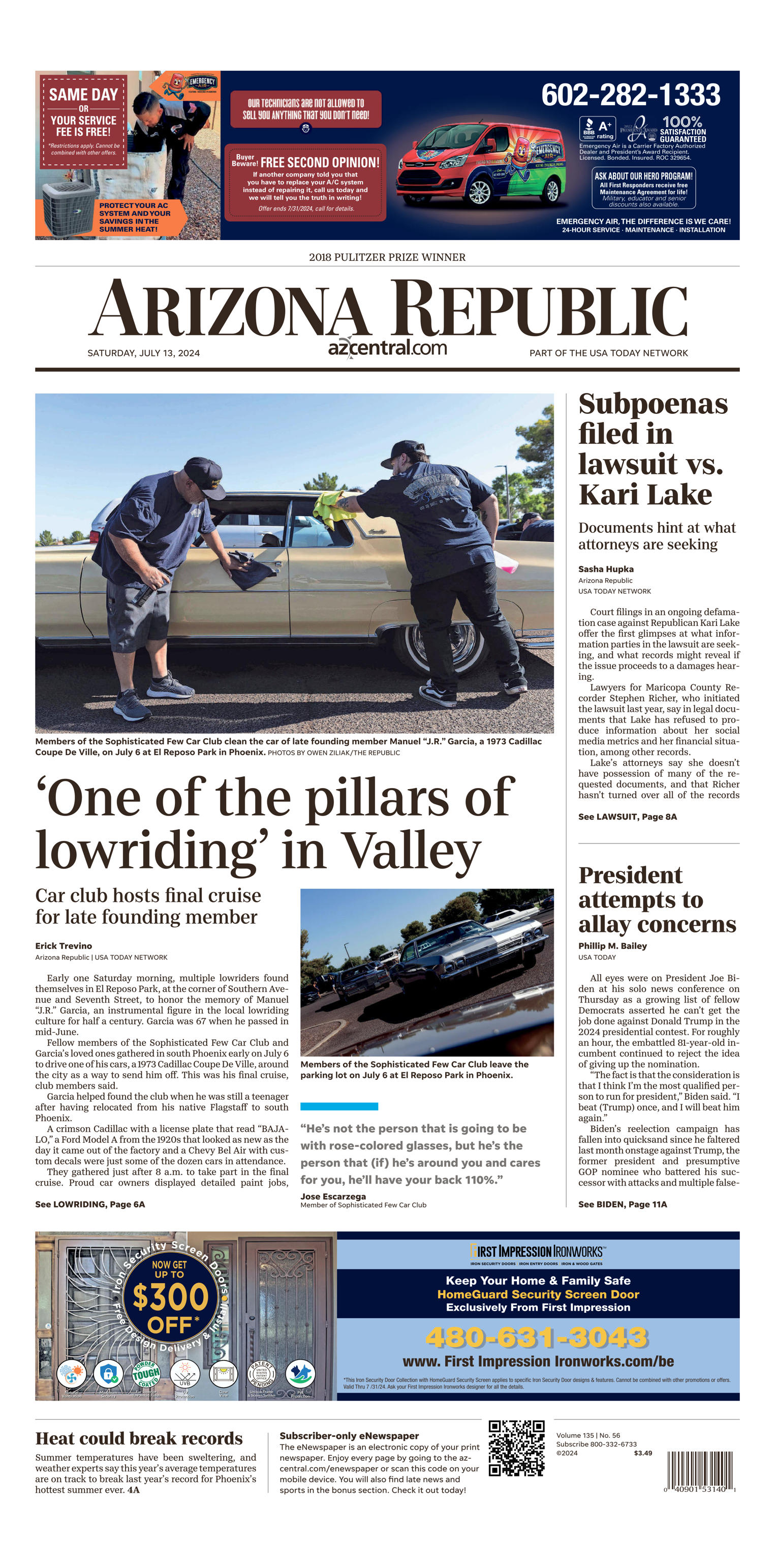 The Arizona Republic Front Page