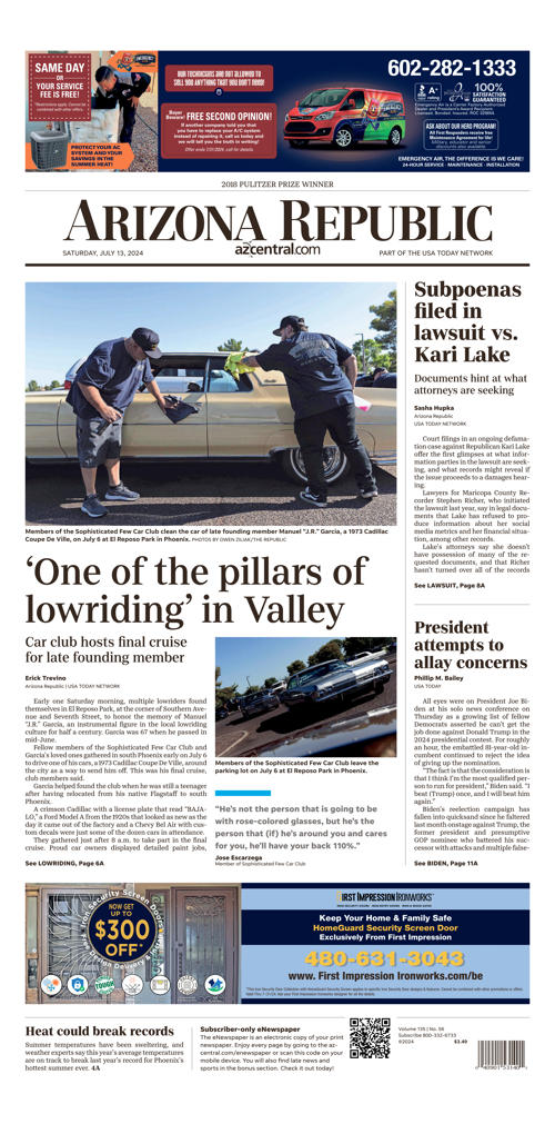 The Arizona Republic Front Page