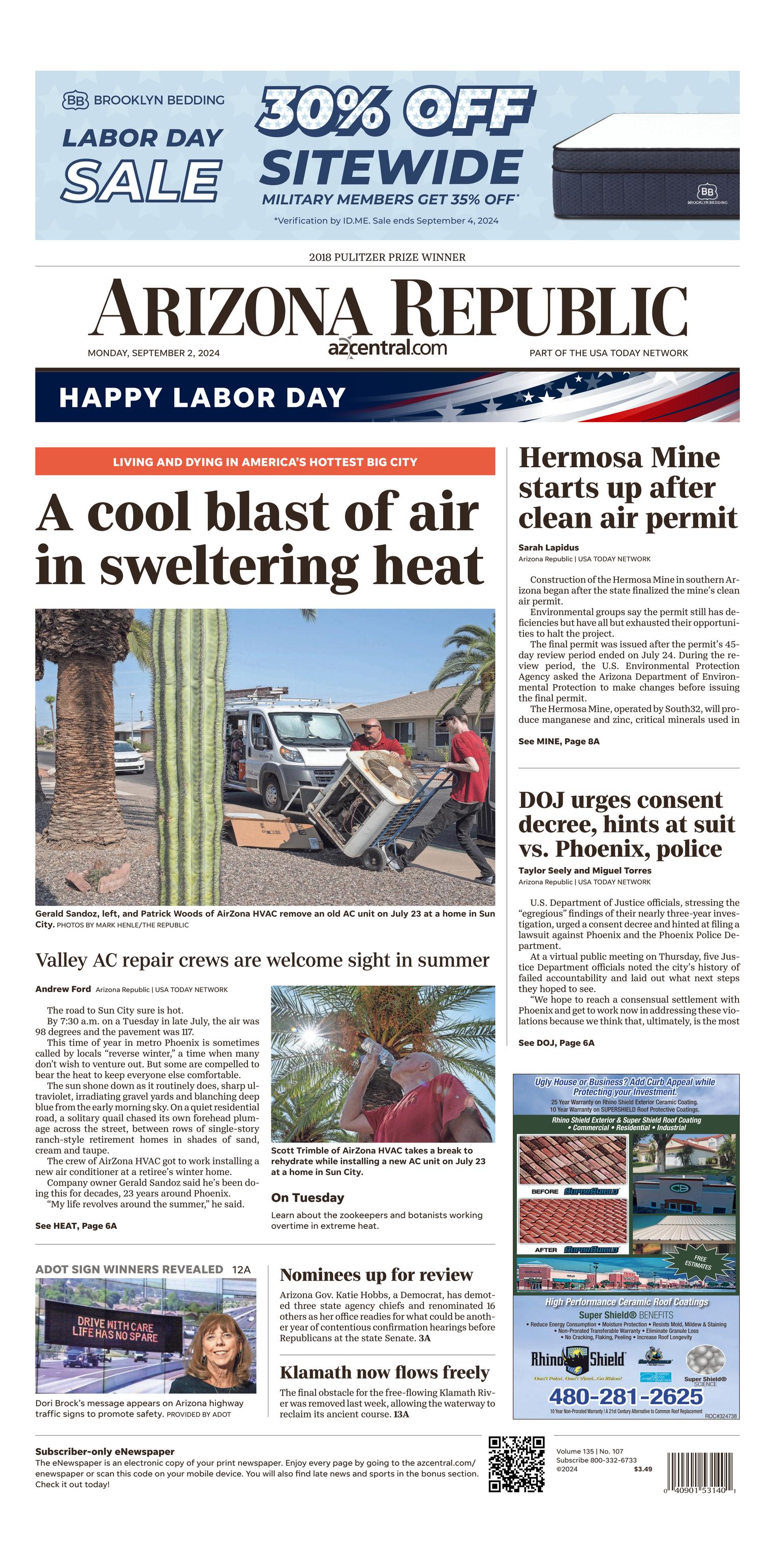 The Arizona Republic Front Page