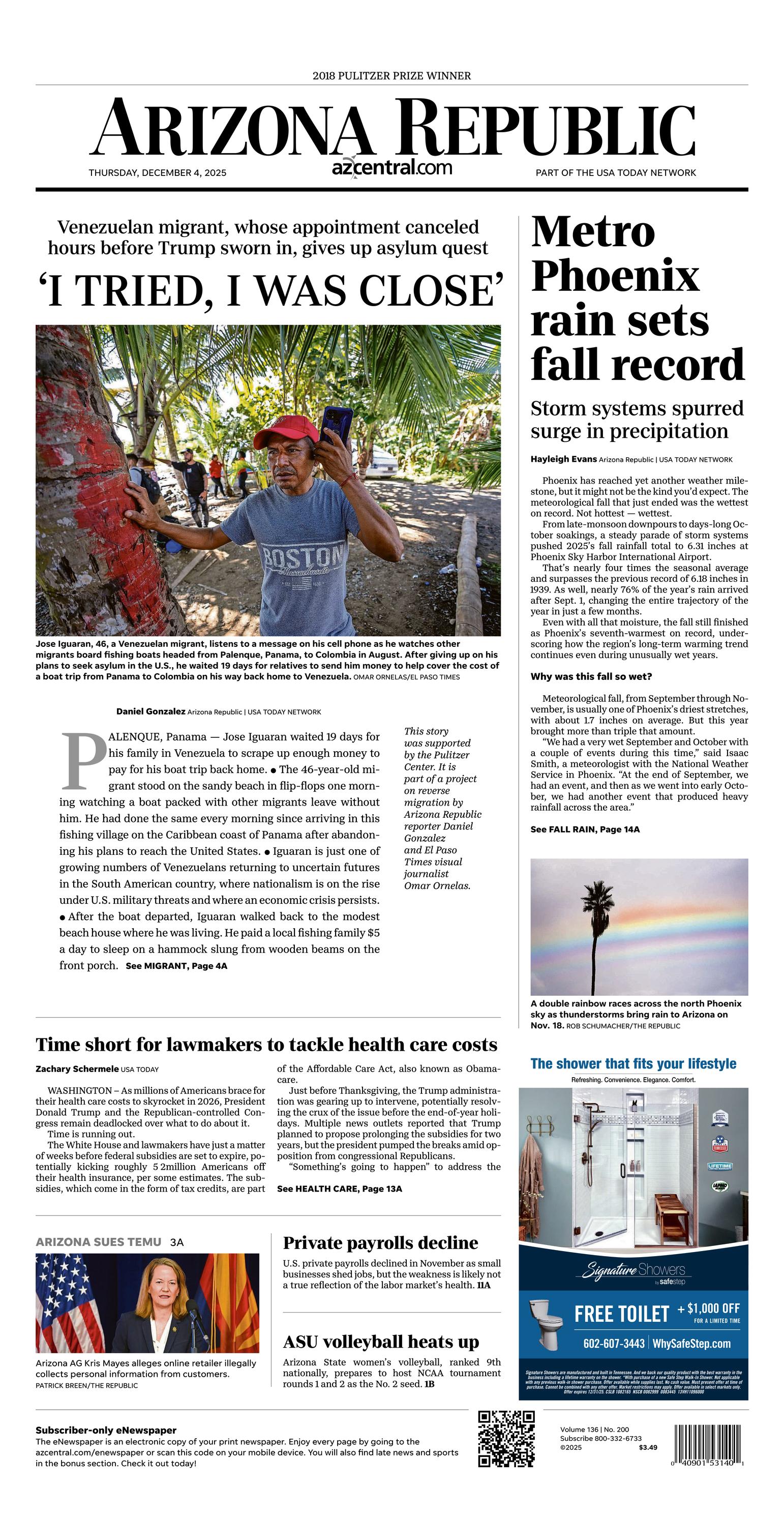 The Arizona Republic Front Page