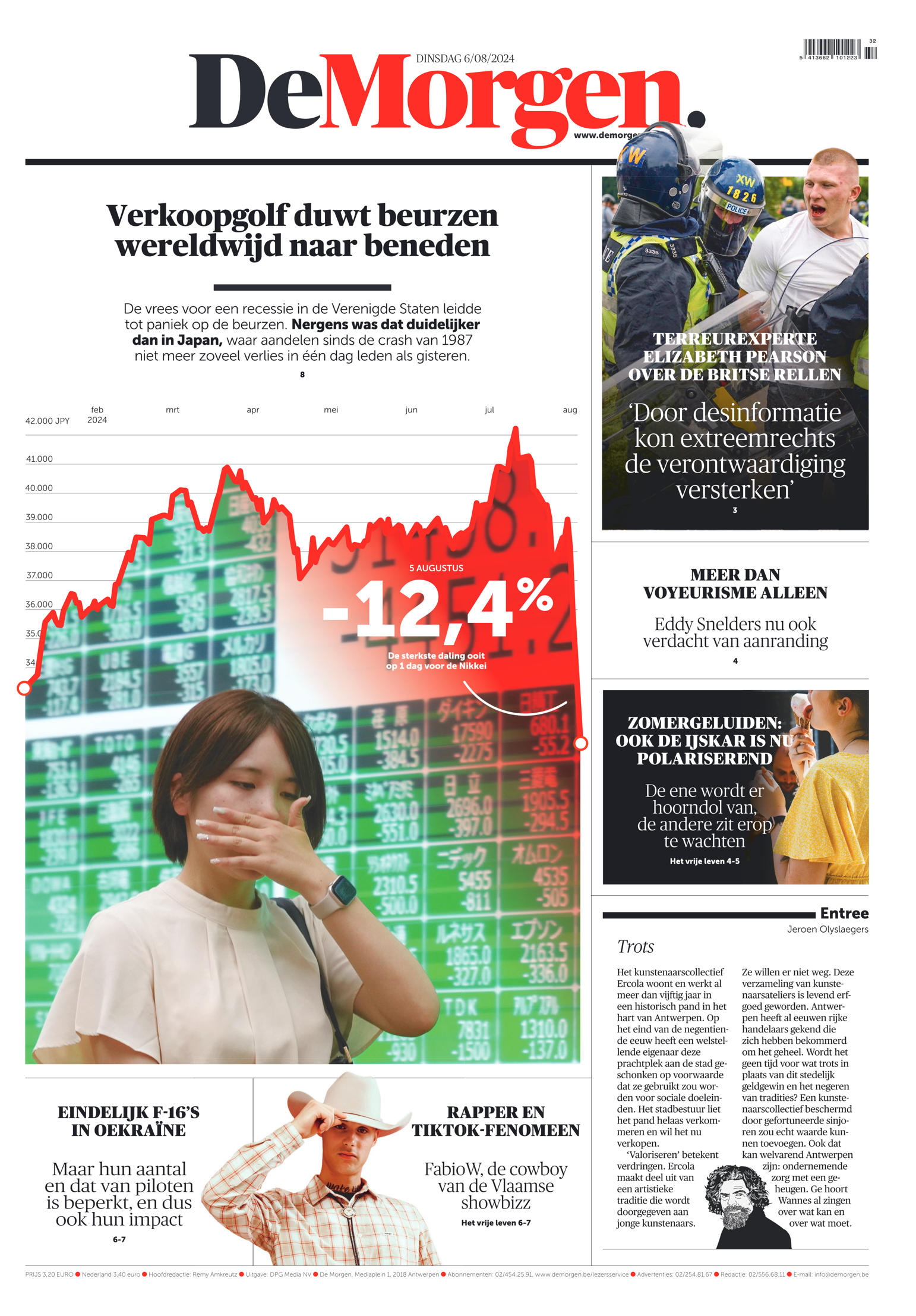De Morgen Front Page