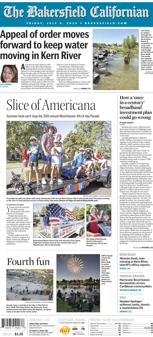 The Bakersfield Californian Front Page