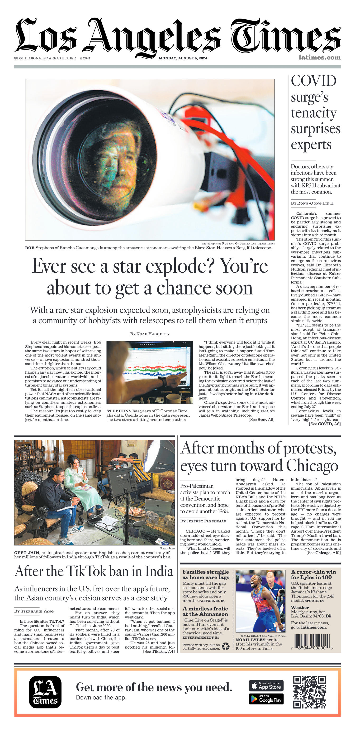 Los Angeles Times Front Page