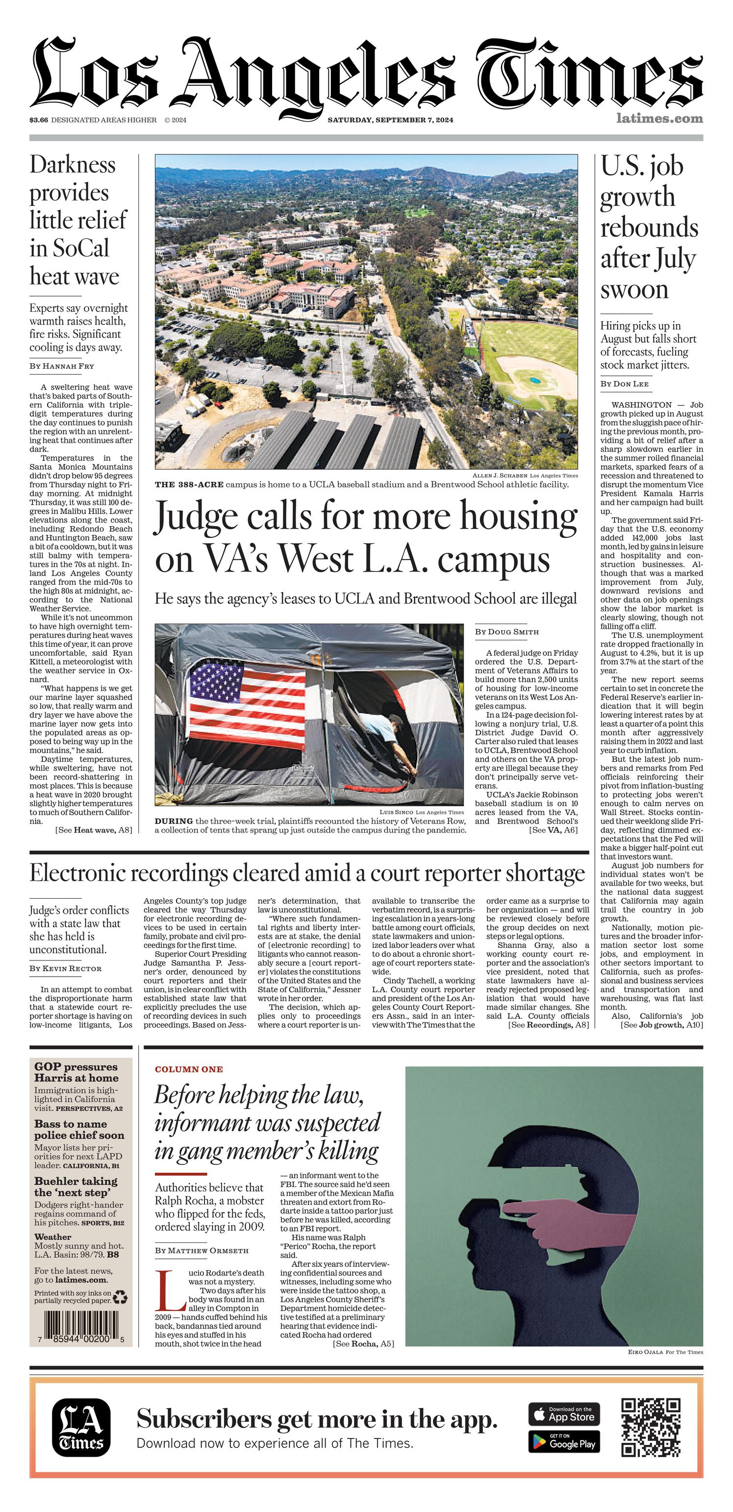 Los Angeles Times Front Page