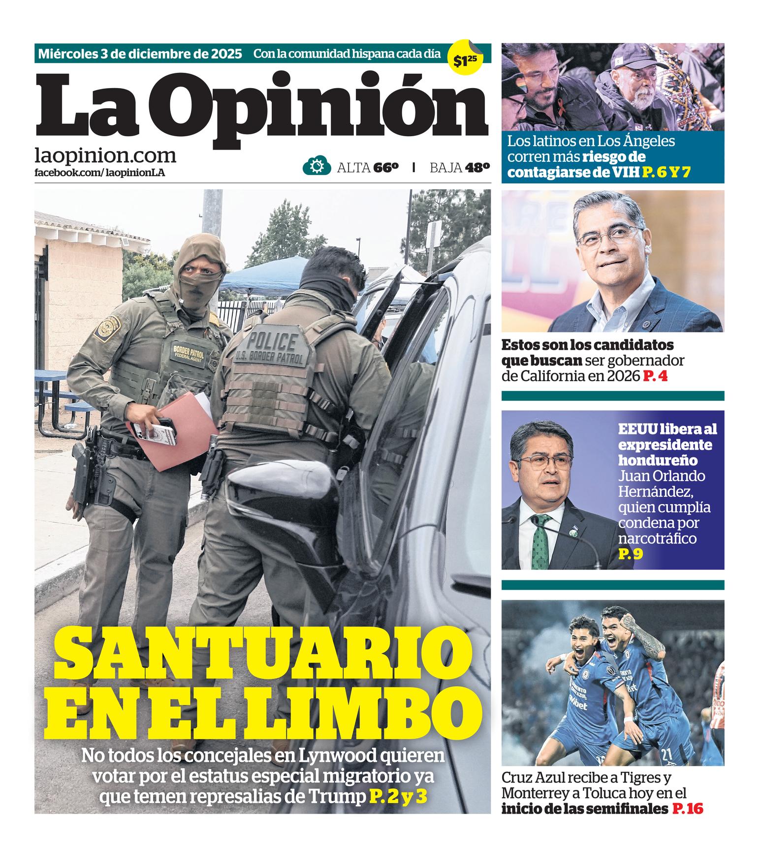 La Opinión Front Page