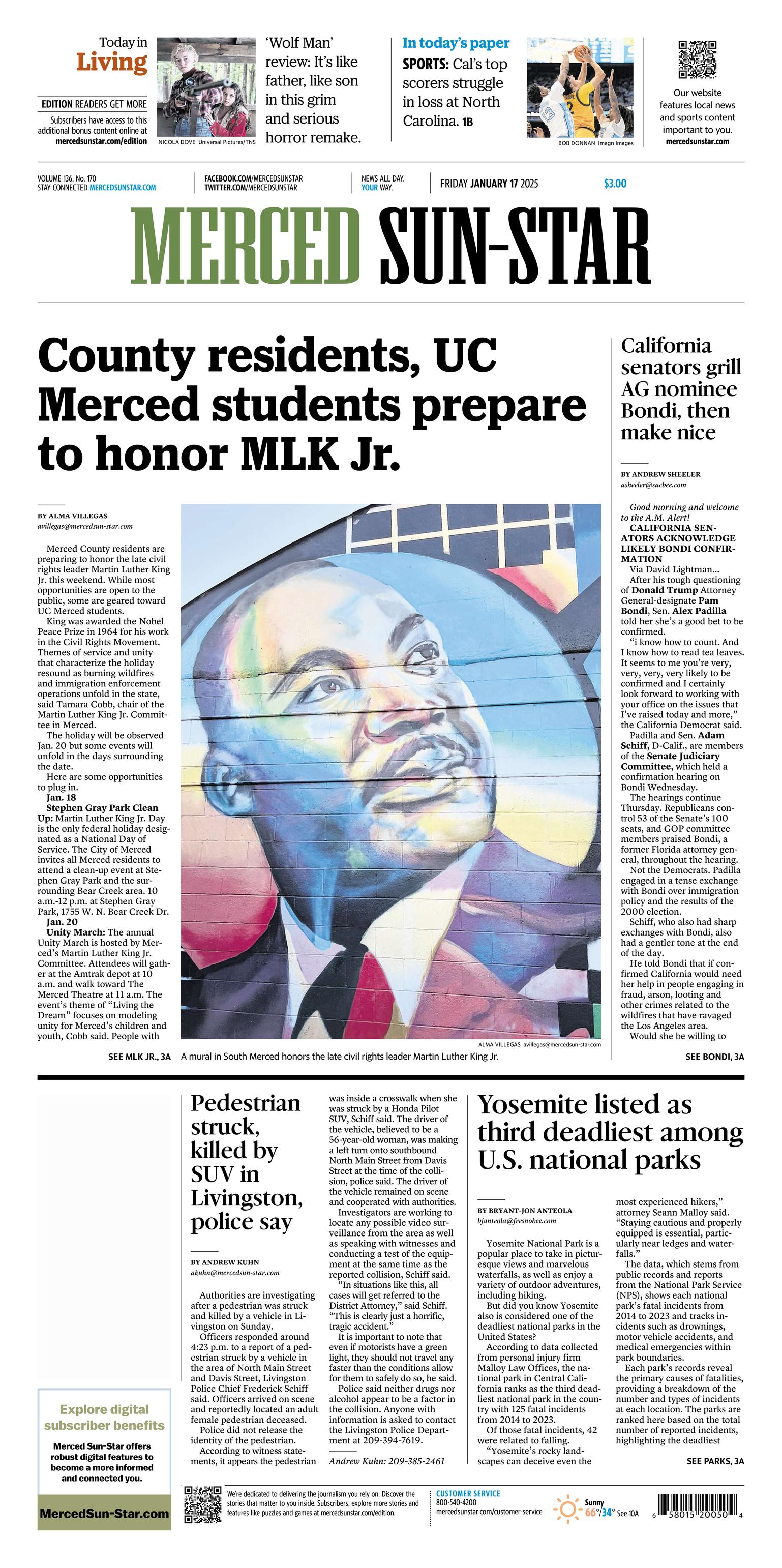 Merced Sun-Star Front Page