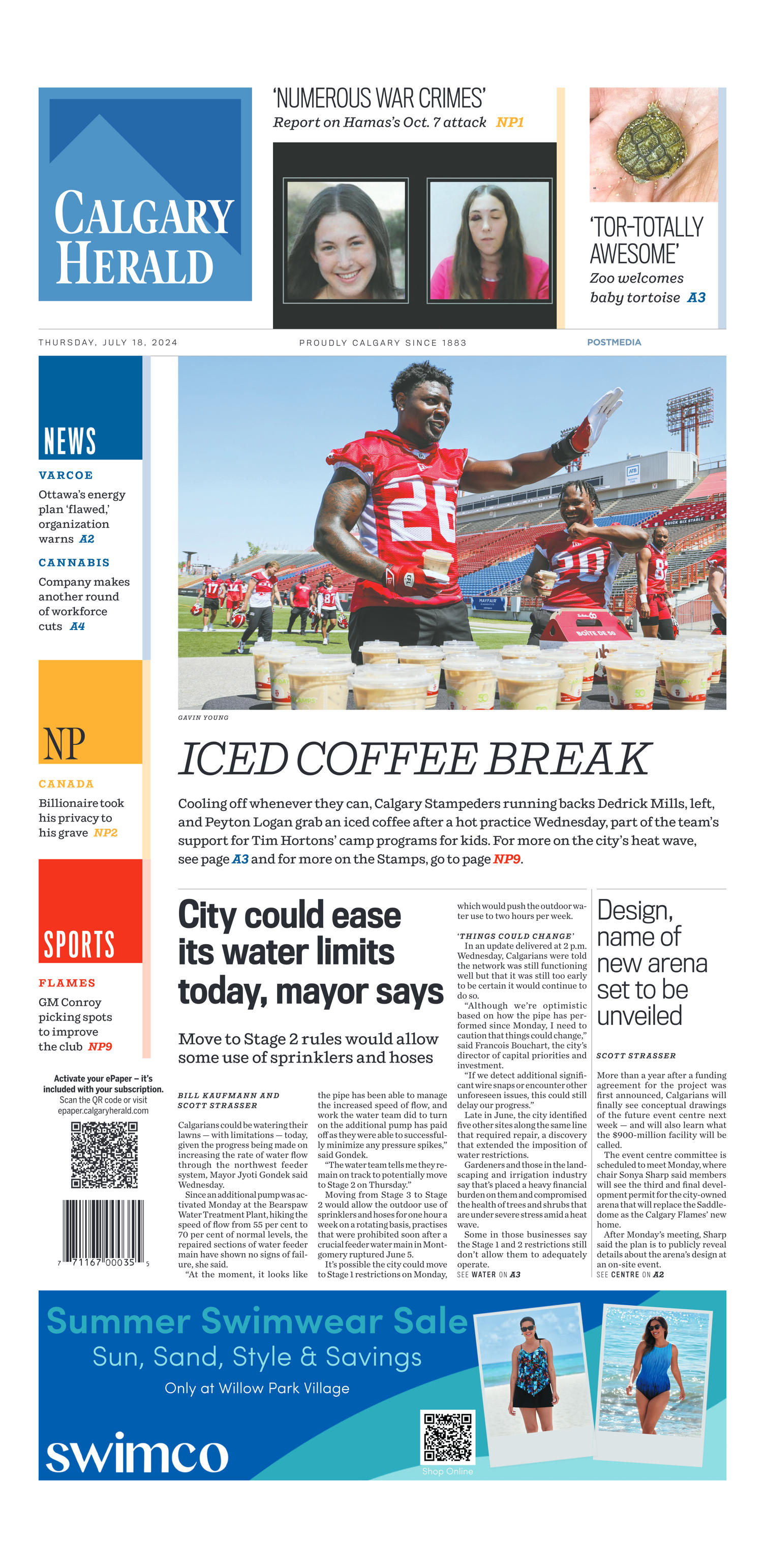 Calgary Herald Front Page