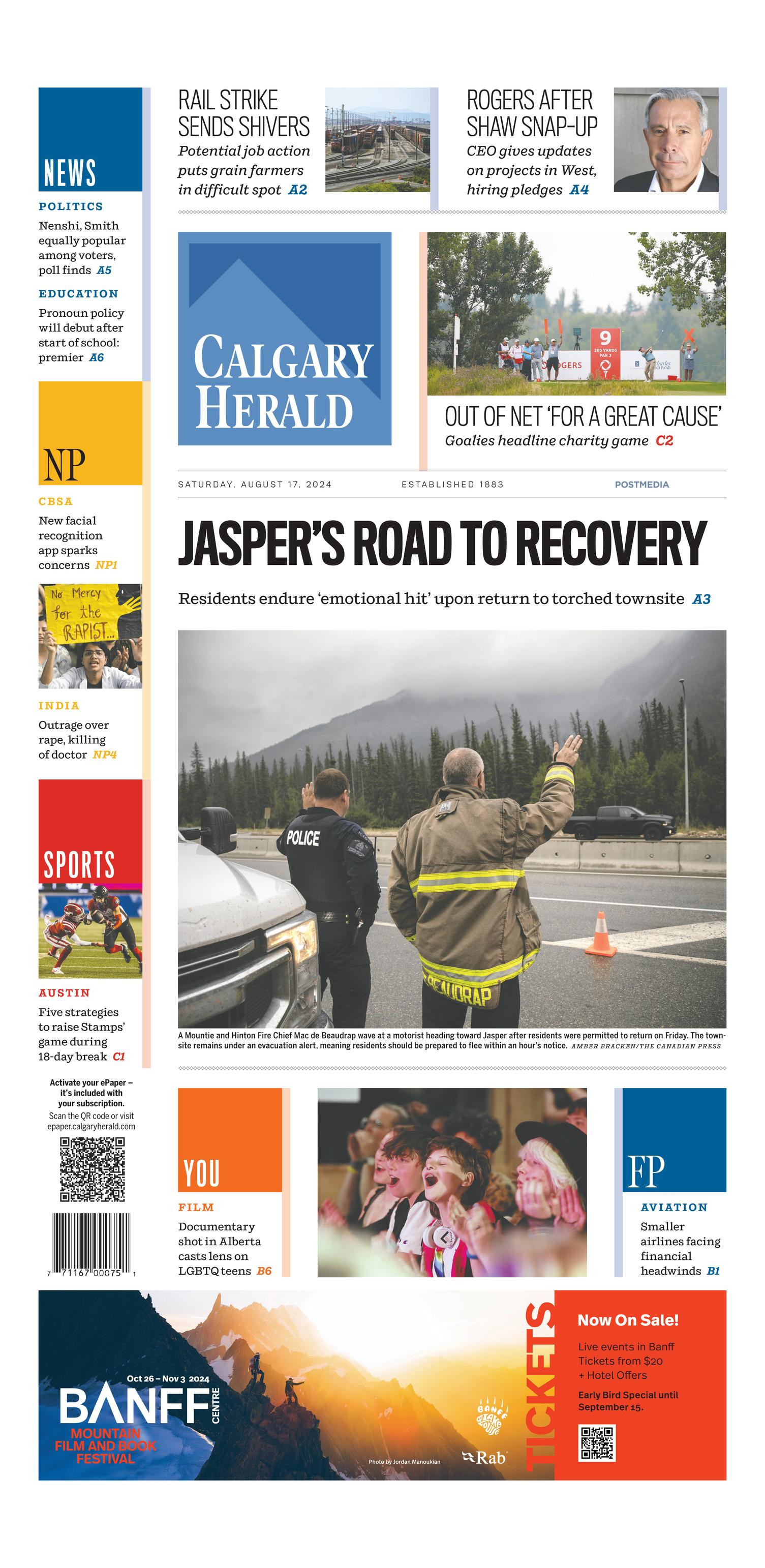 Calgary Herald Front Page