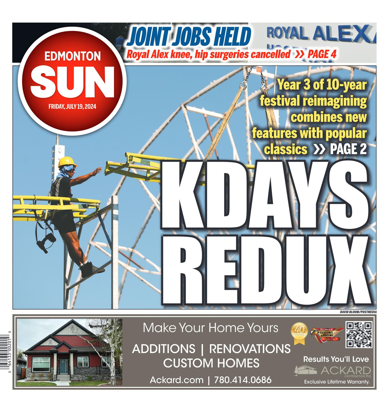 Edmonton Sun Front Page