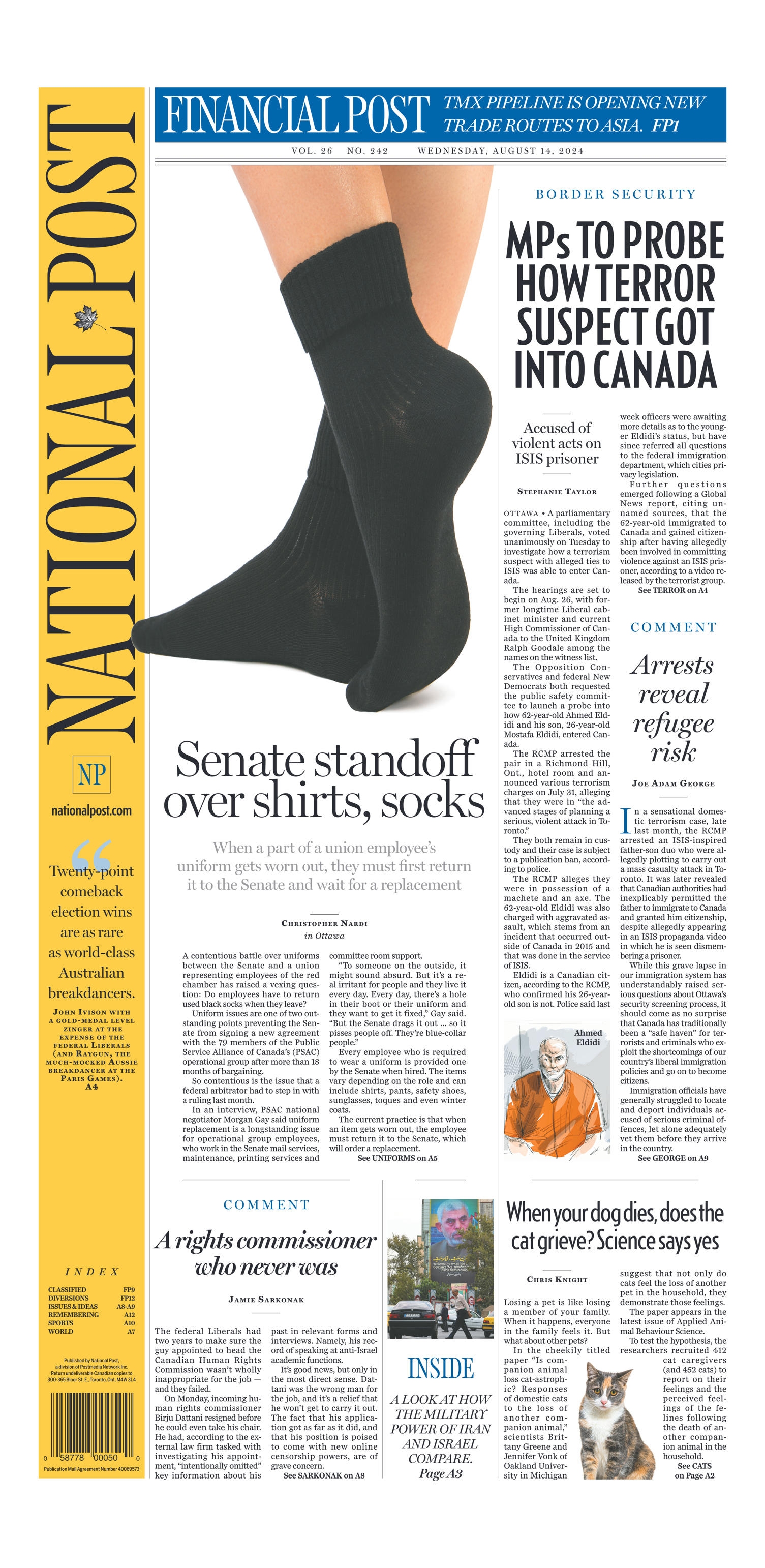 National Post Front Page
