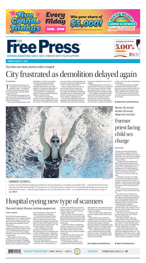 Winnipeg Free Press Front Page