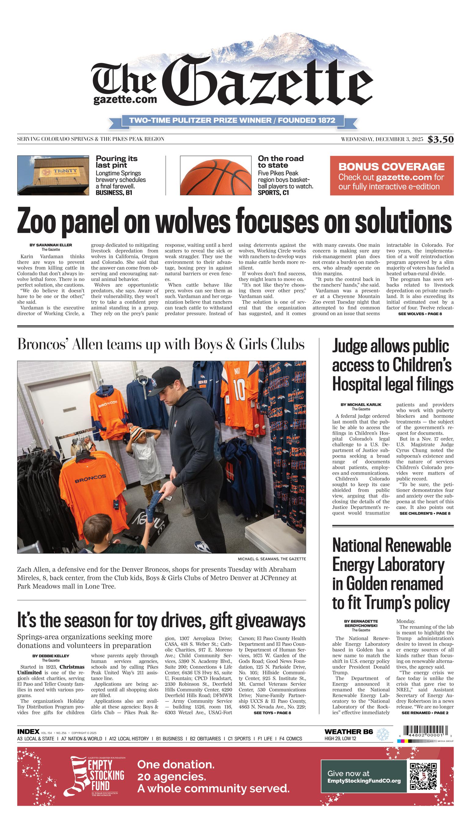 The Gazette Front Page