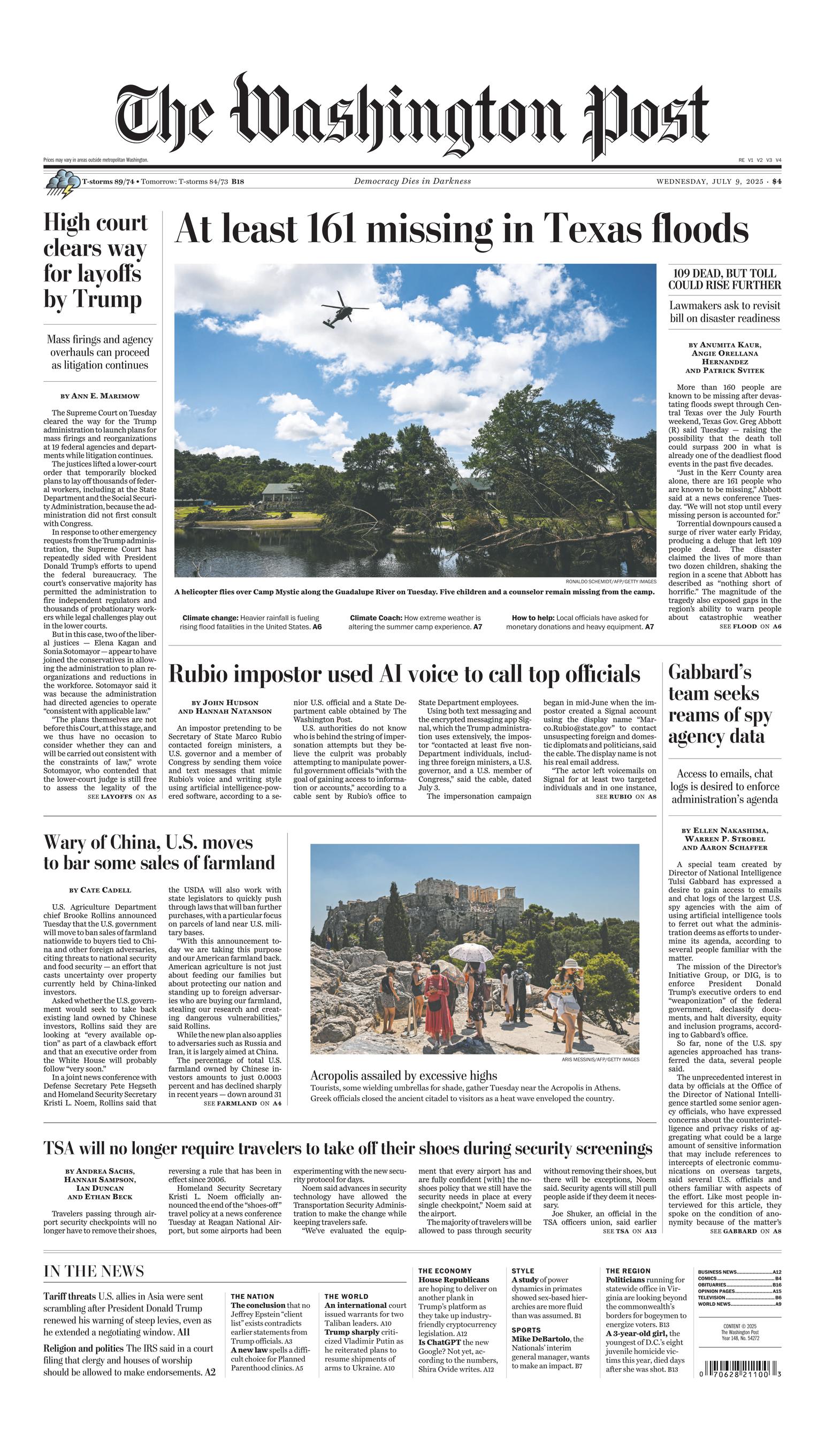 The Washington Post Front Page