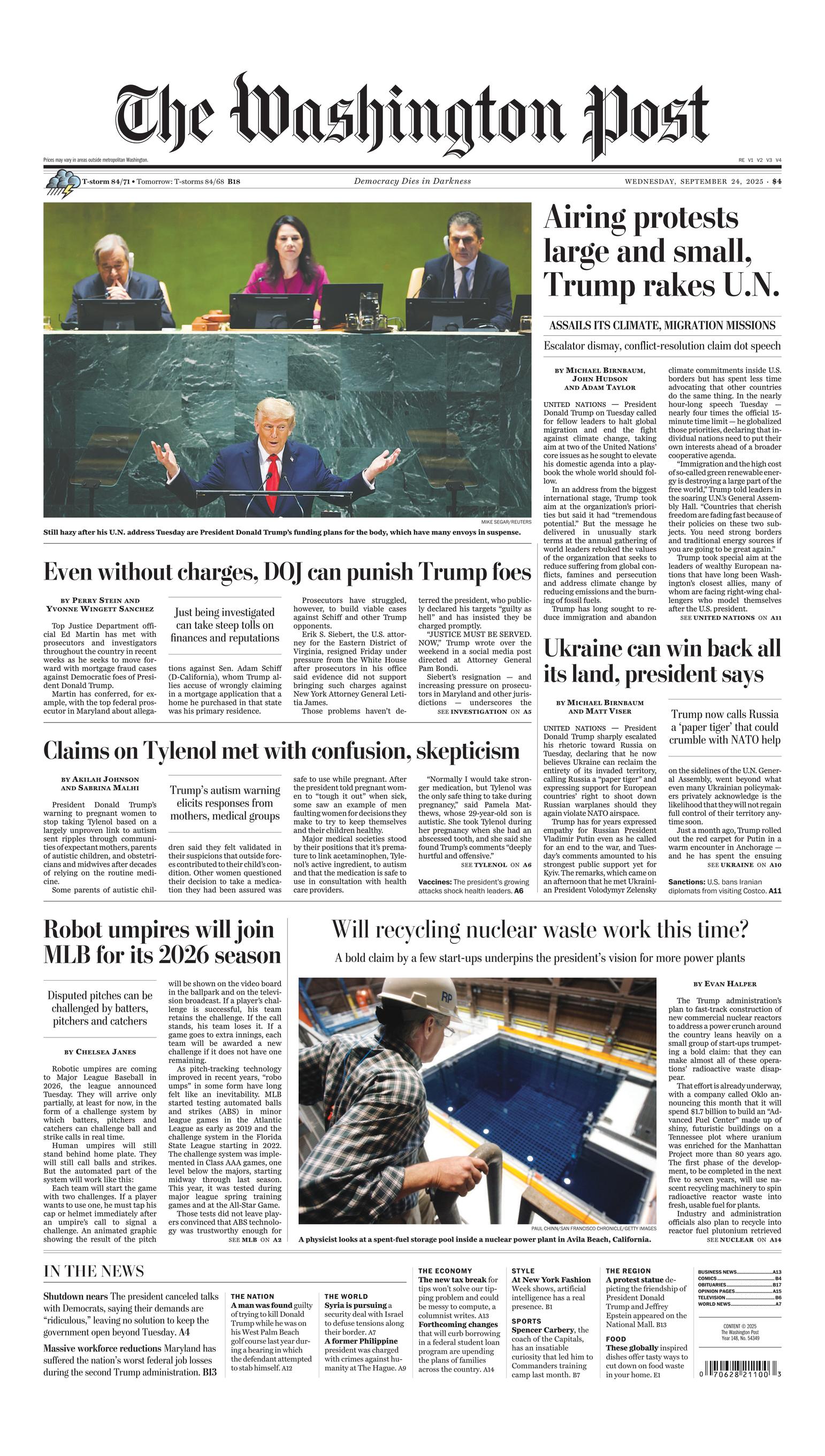 The Washington Post Front Page
