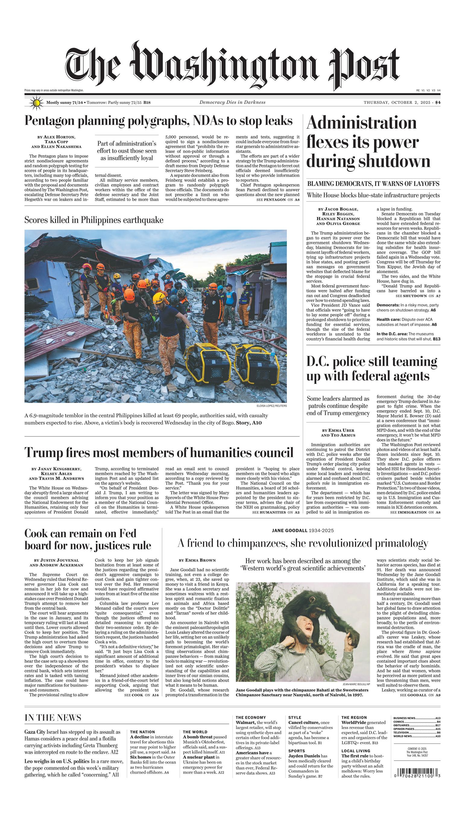 The Washington Post Front Page