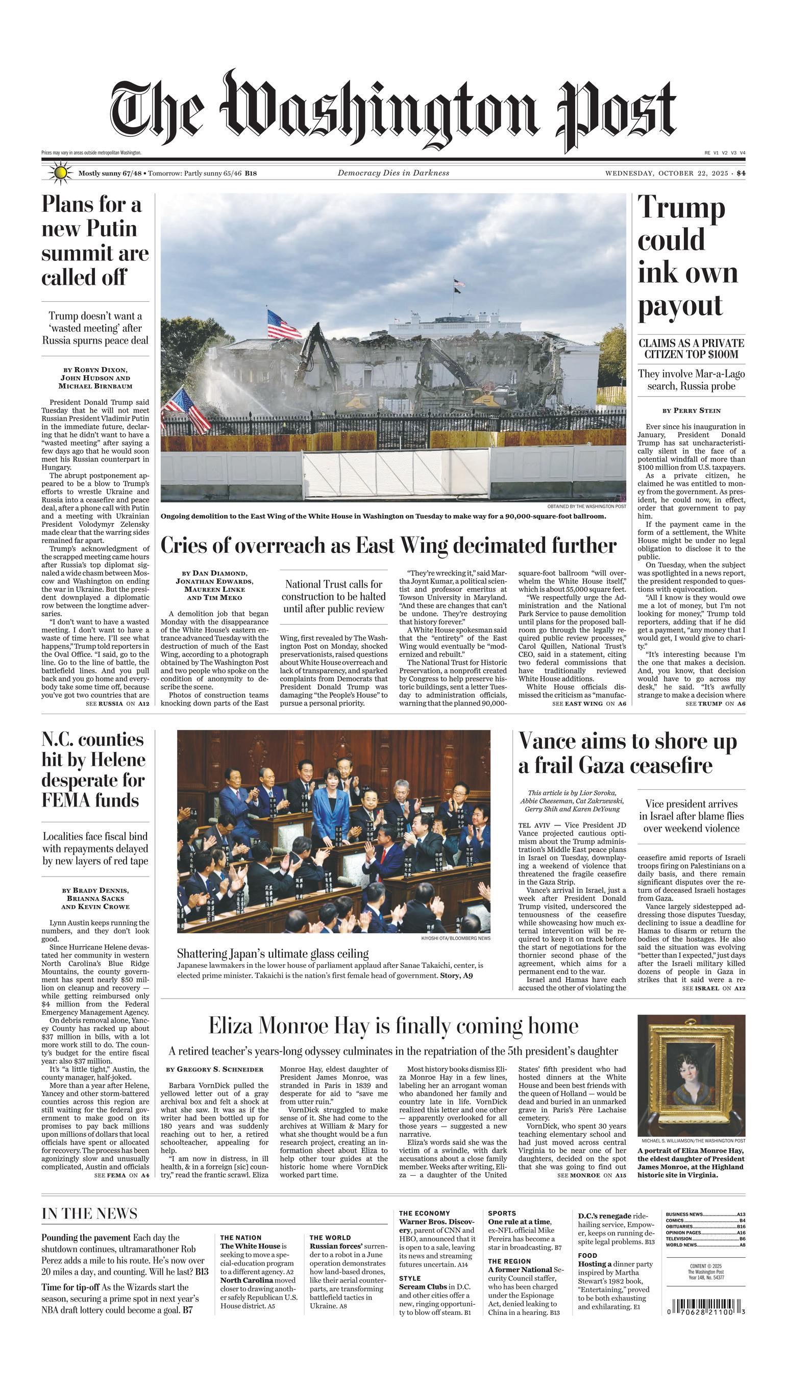 The Washington Post Front Page