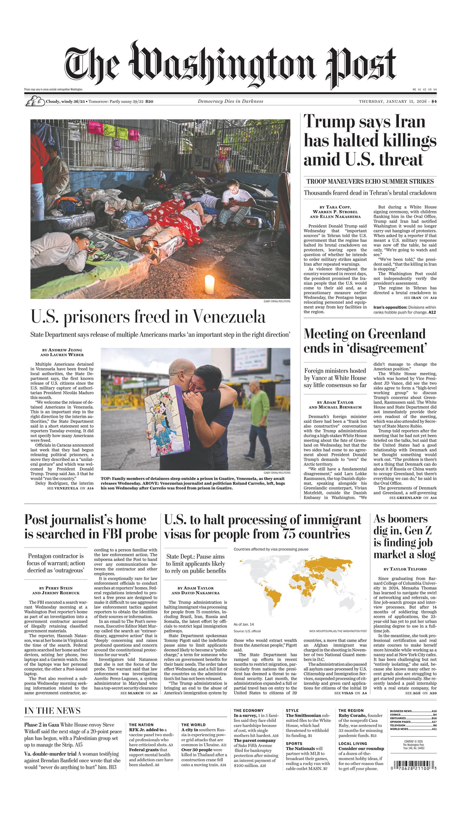 The Washington Post Front Page