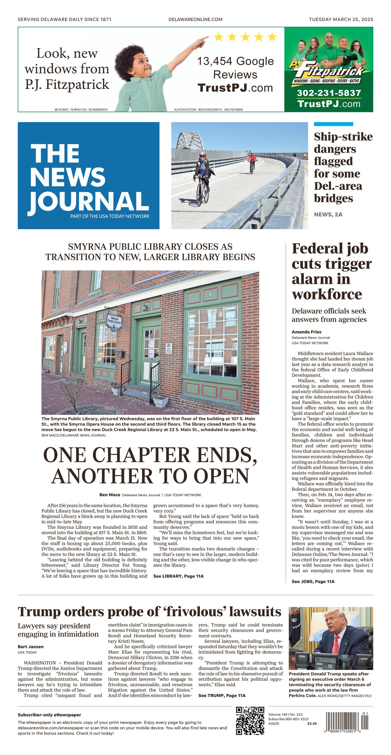 The News Journal Front Page