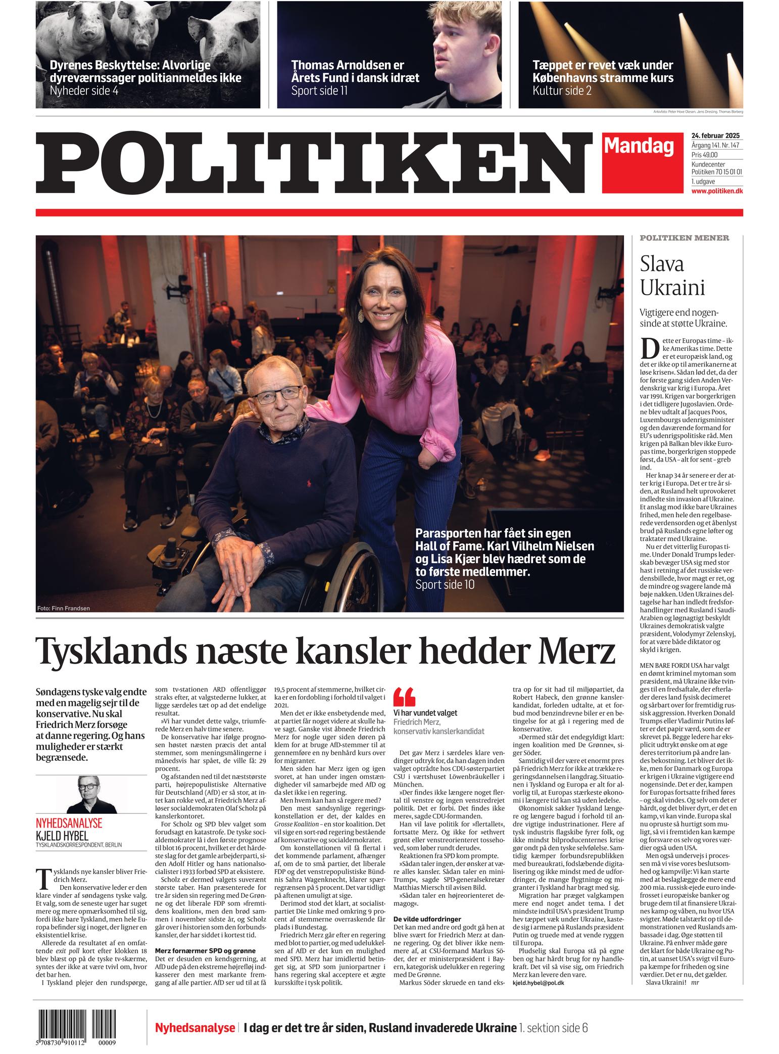 Politiken Front Page