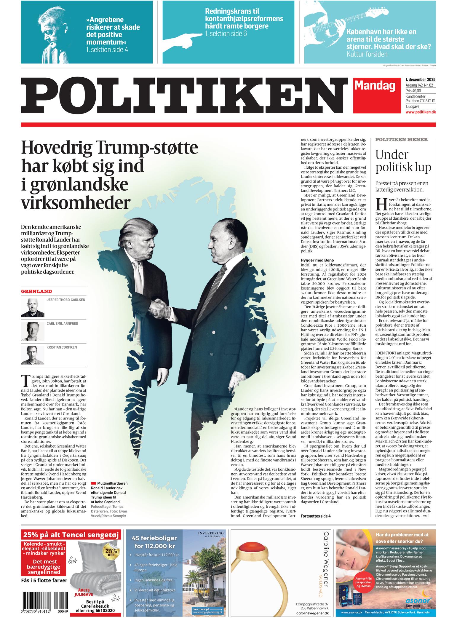 Politiken Front Page