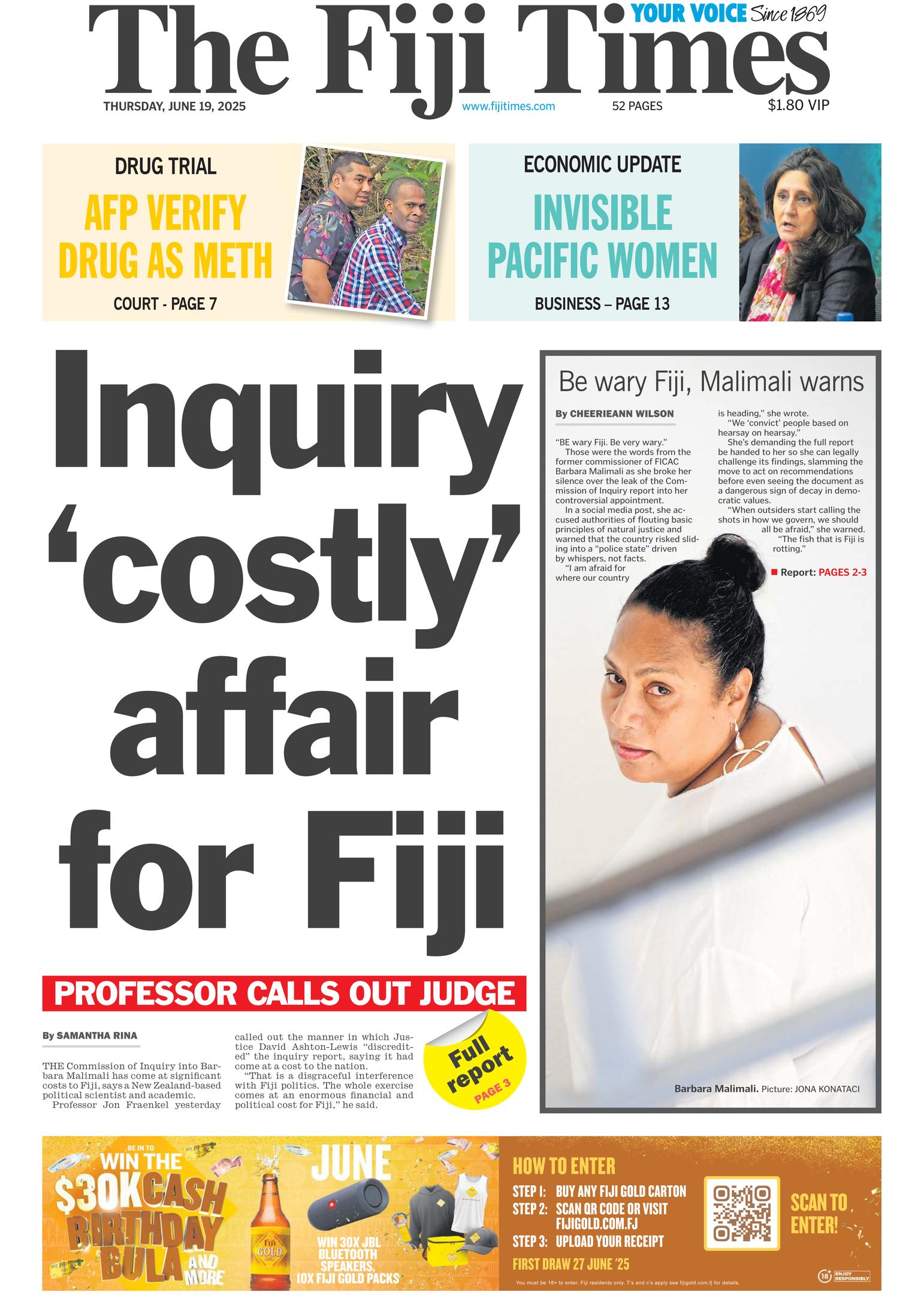 The Fiji Times Front Page