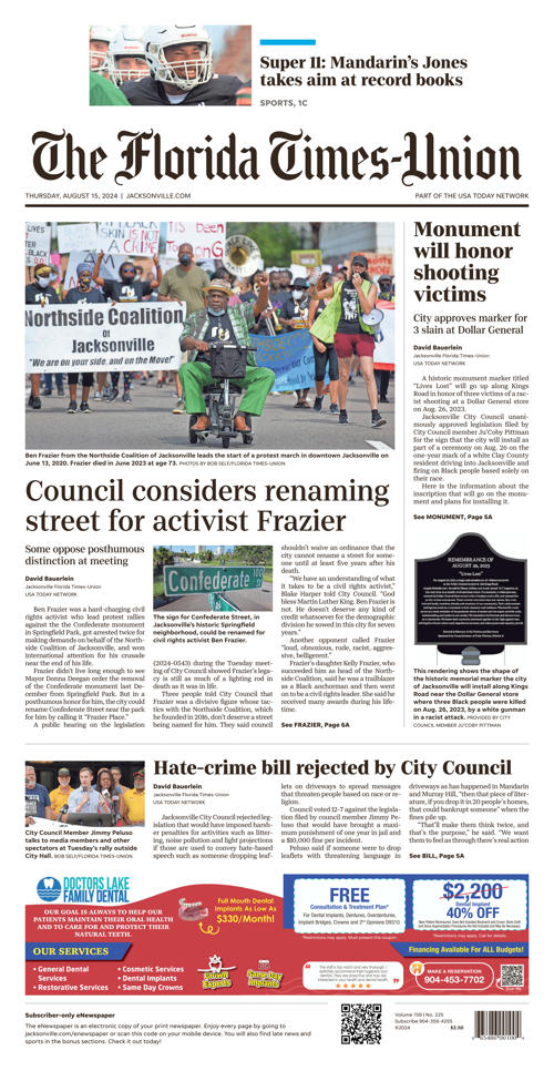 The Florida Times-Union Front Page