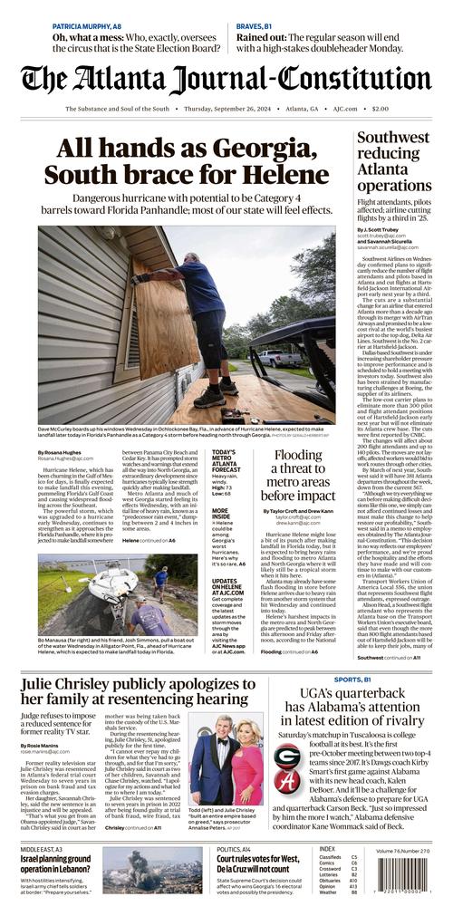 The Atlanta Journal-Constitution Front Page