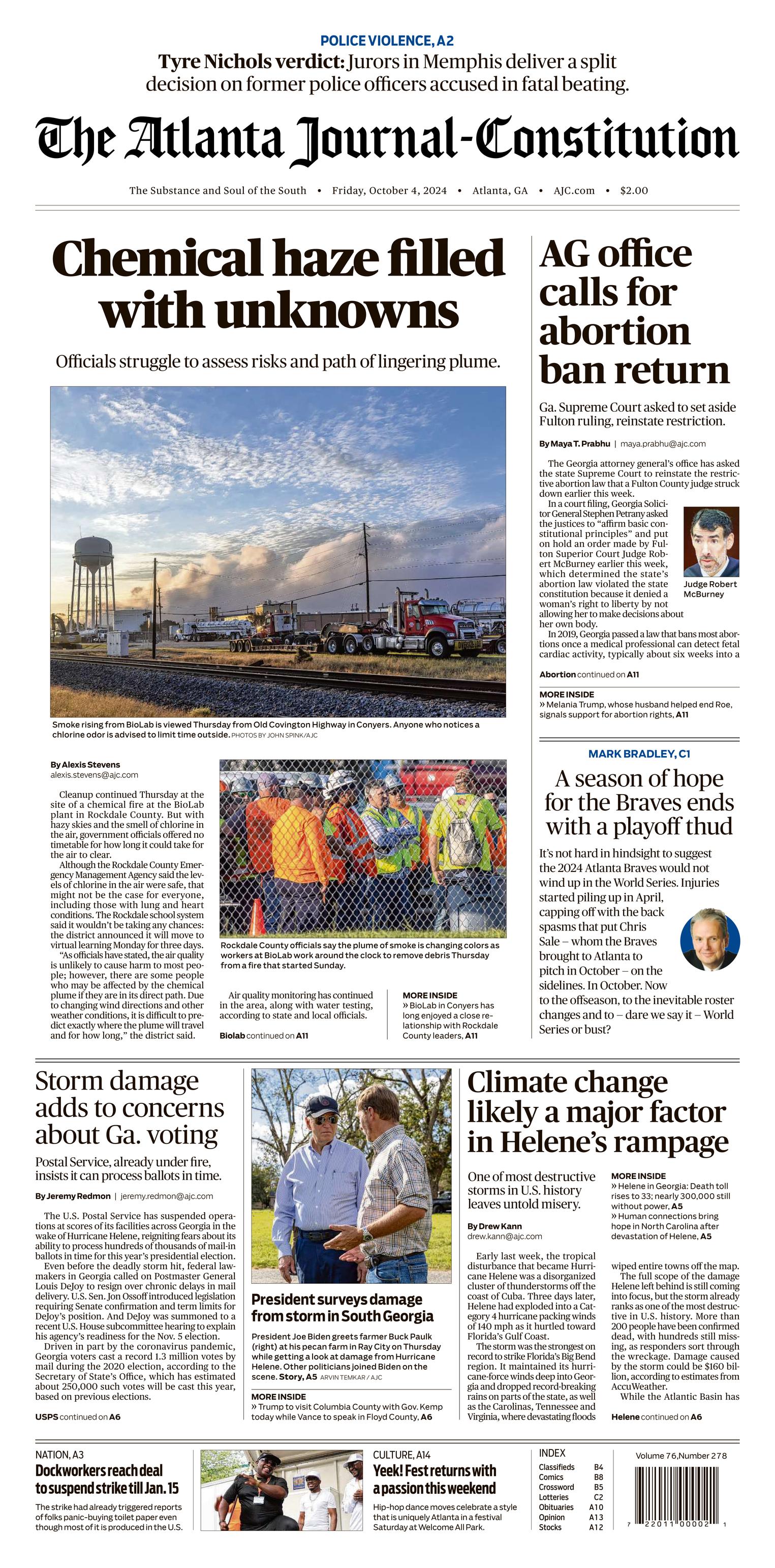 The Atlanta Journal-Constitution Front Page