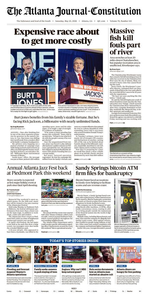 The Atlanta Journal-Constitution Front Page