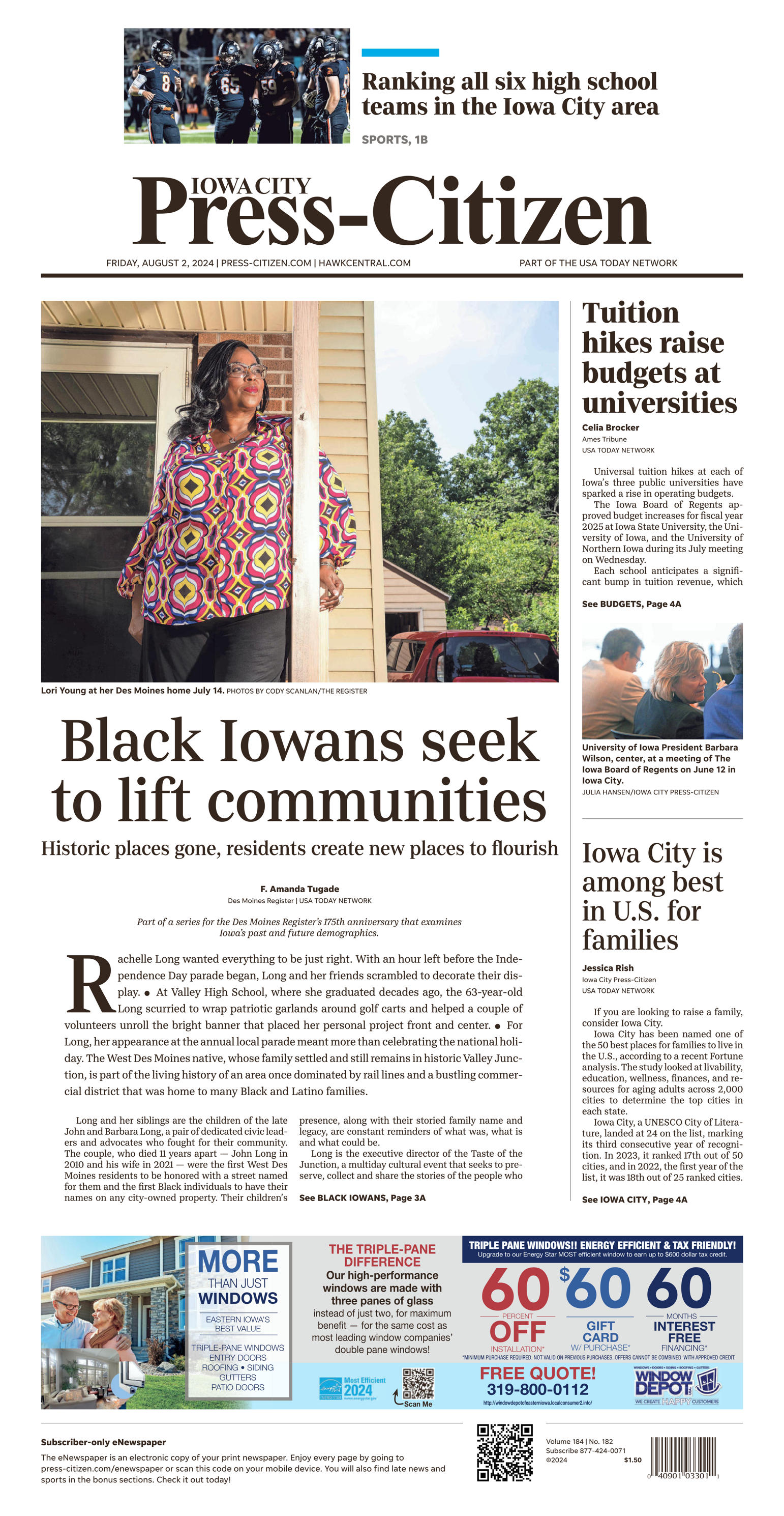 Iowa City Press-Citizen Front Page