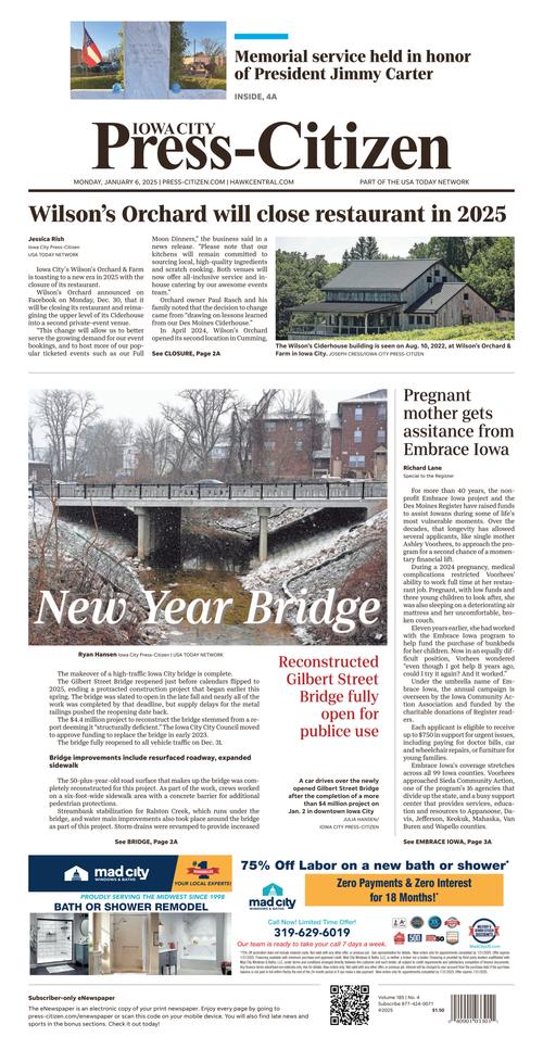 Iowa City Press-Citizen Front Page