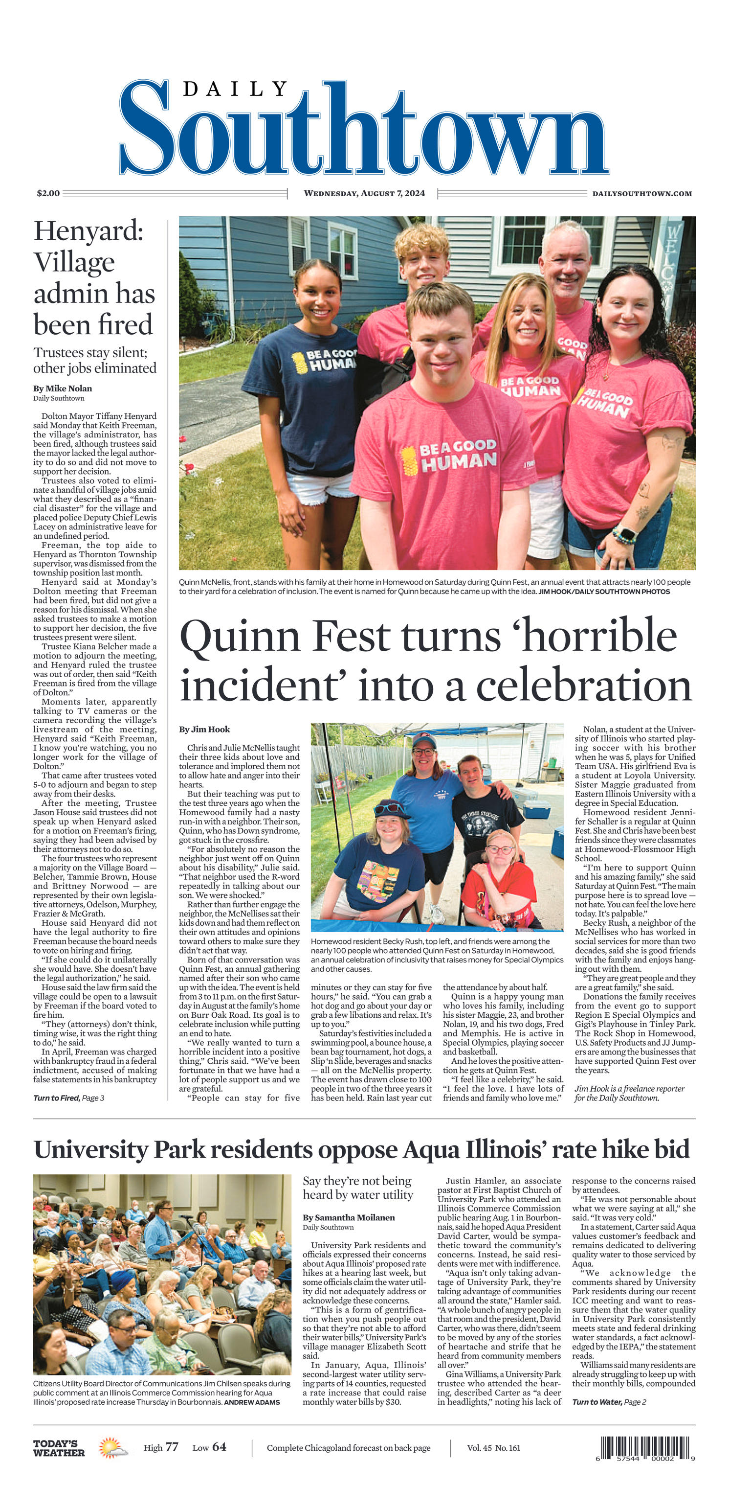 Daily Southtown Front Page