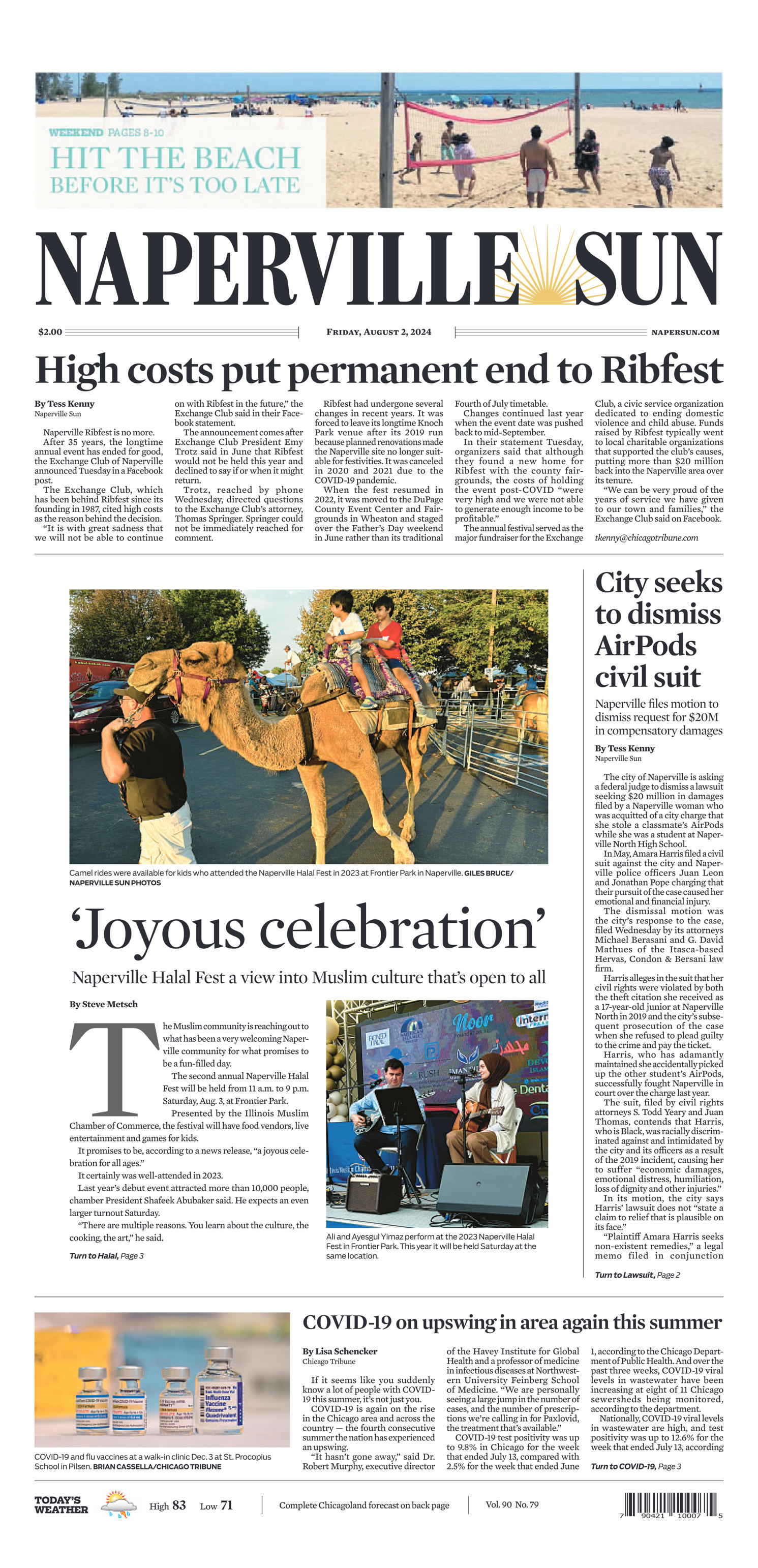 The Naperville Sun Front Page