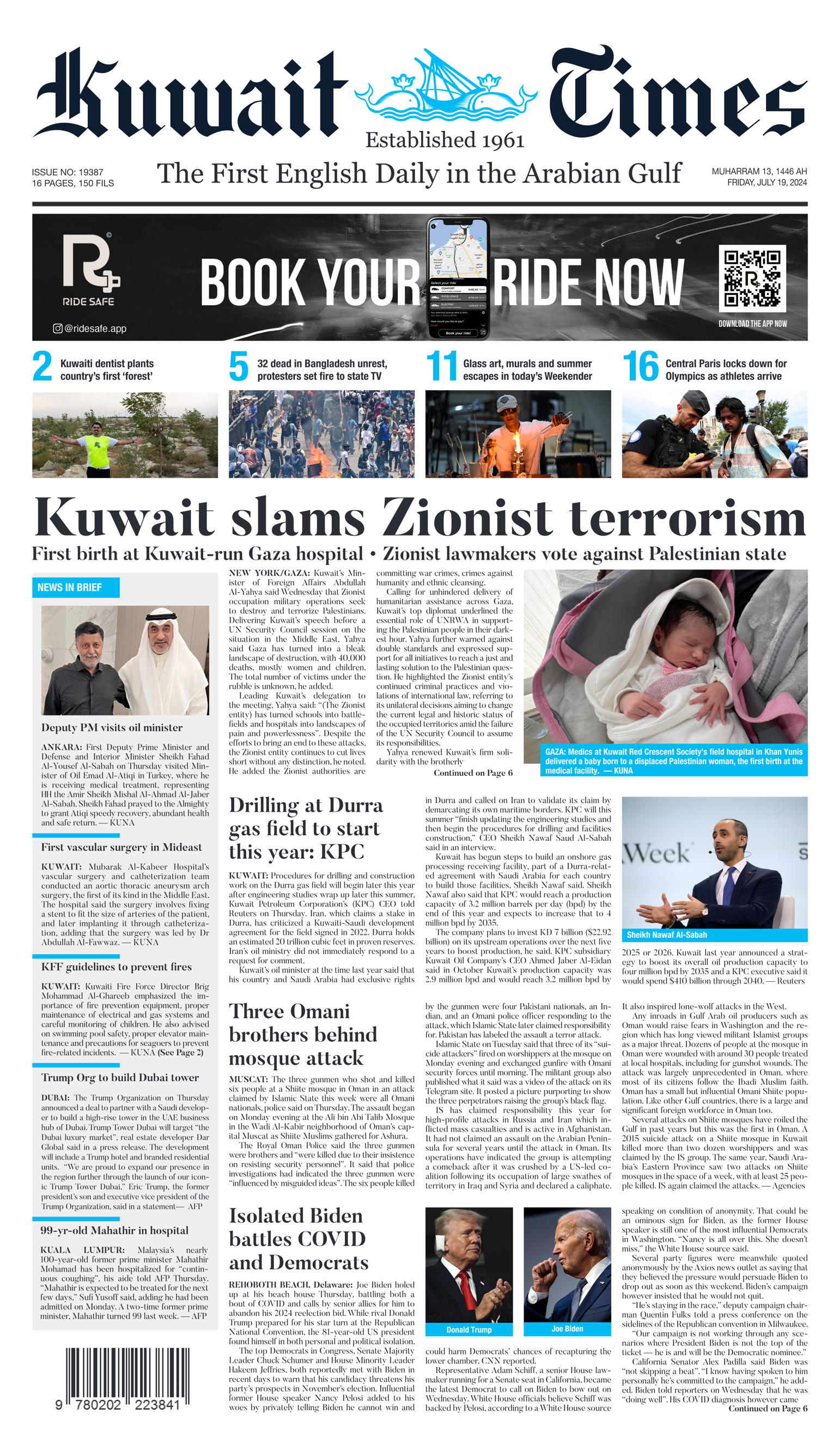 Kuwait Times Front Page
