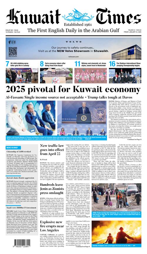 Kuwait Times Front Page