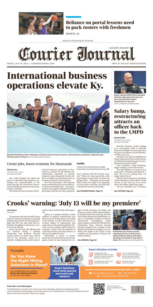 The Courier-Journal Front Page