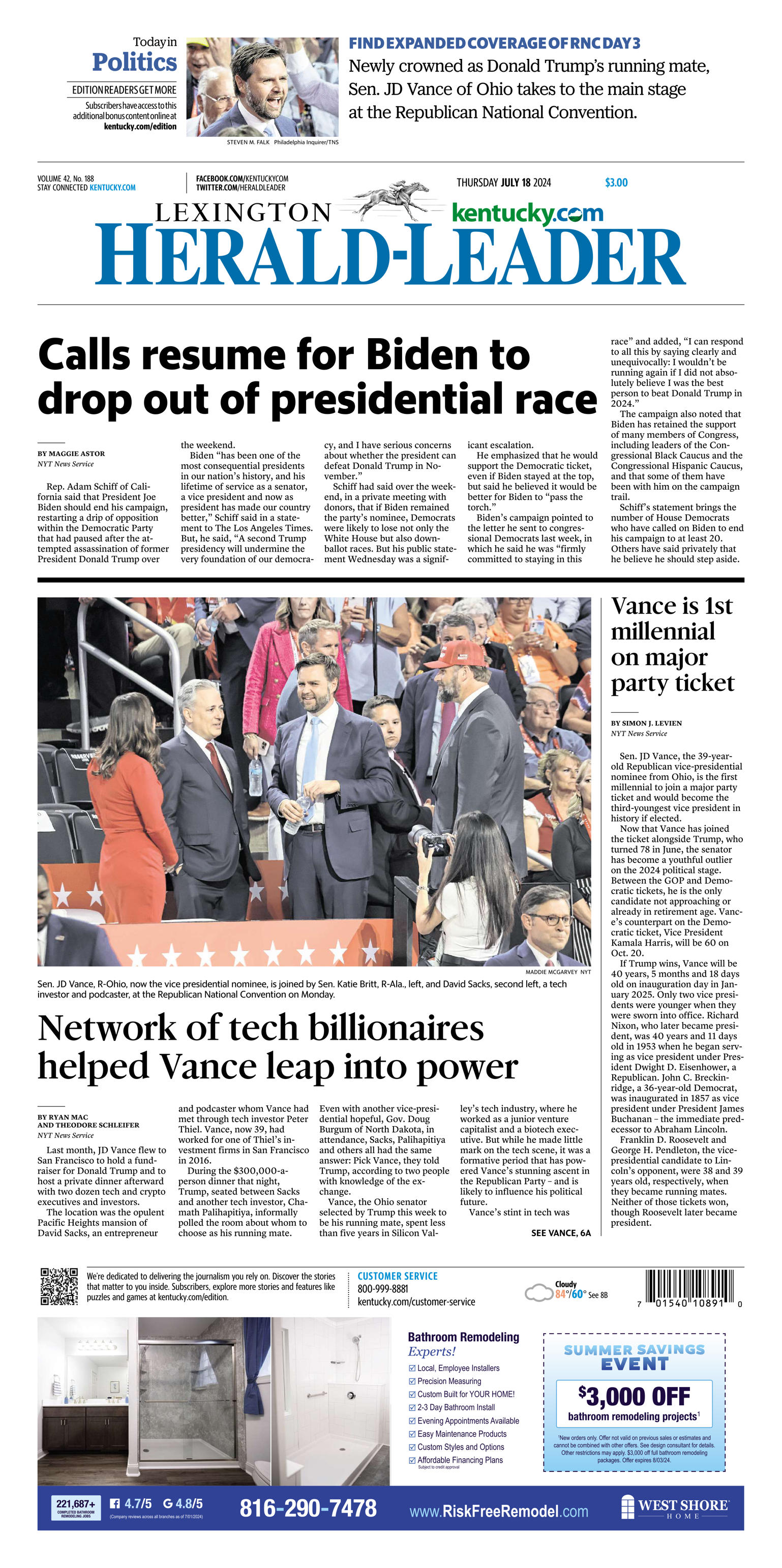 Lexington Herald-Leader Front Page