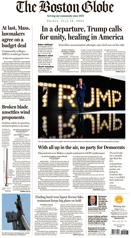 The Boston Globe Front Page