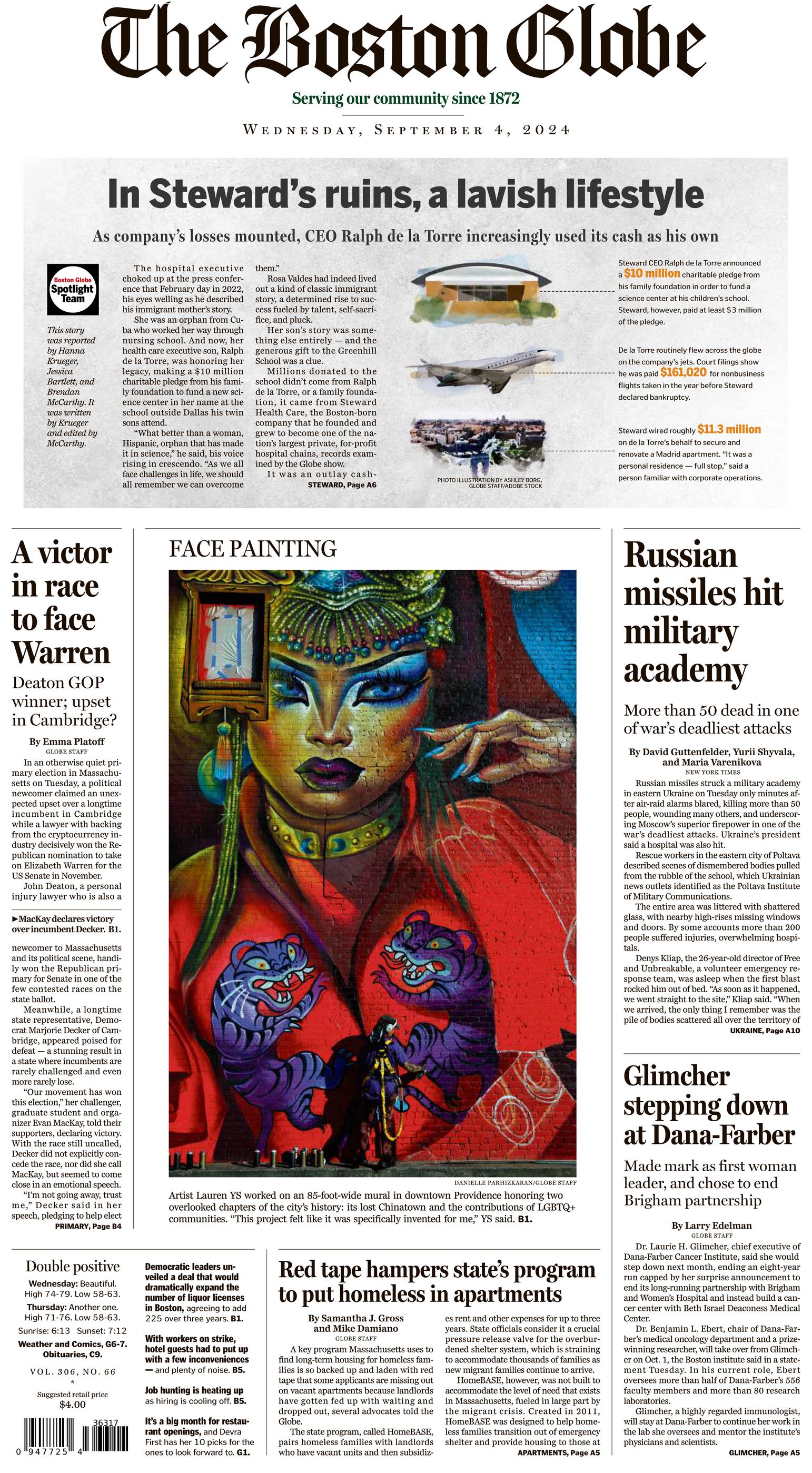 The Boston Globe Front Page