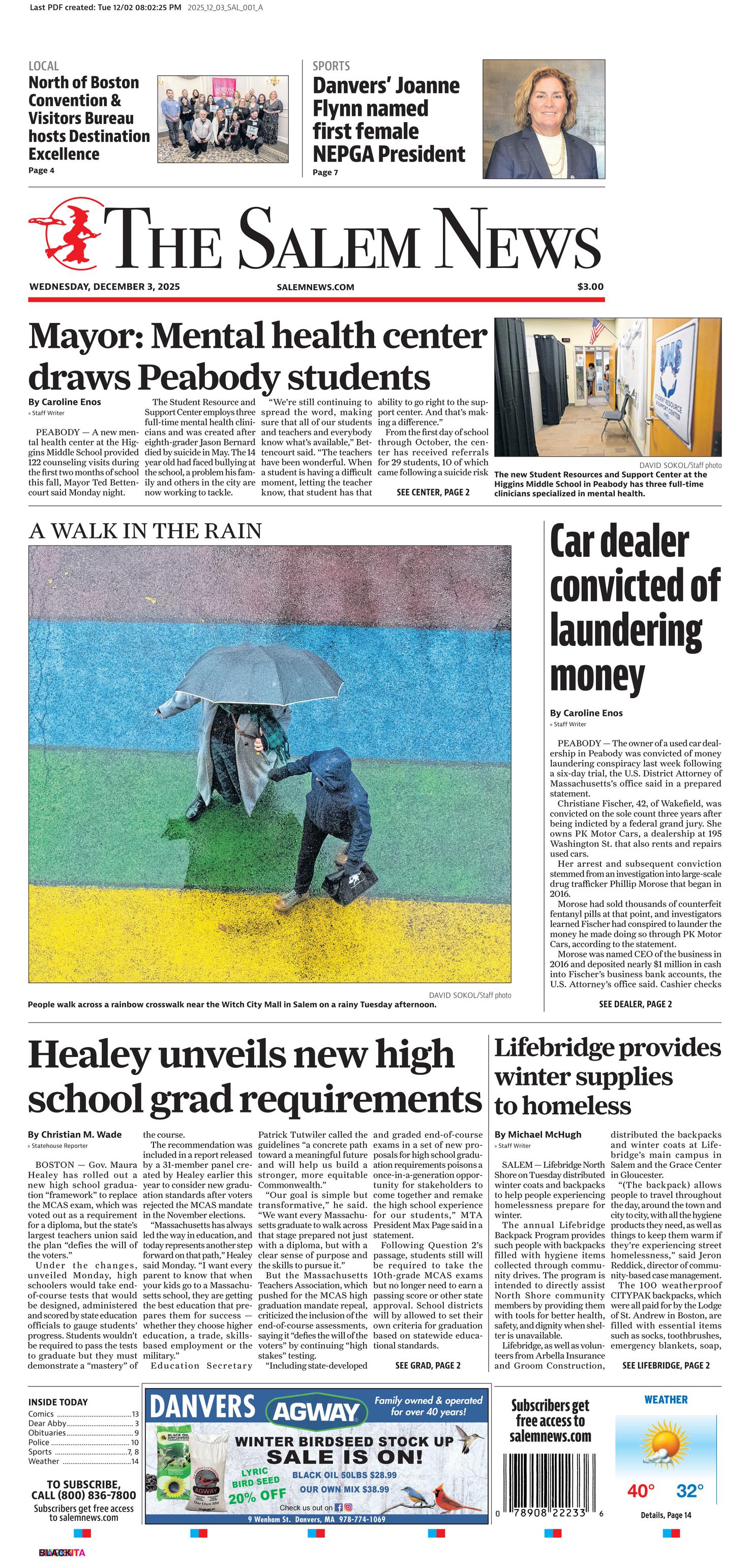 The Salem News Front Page