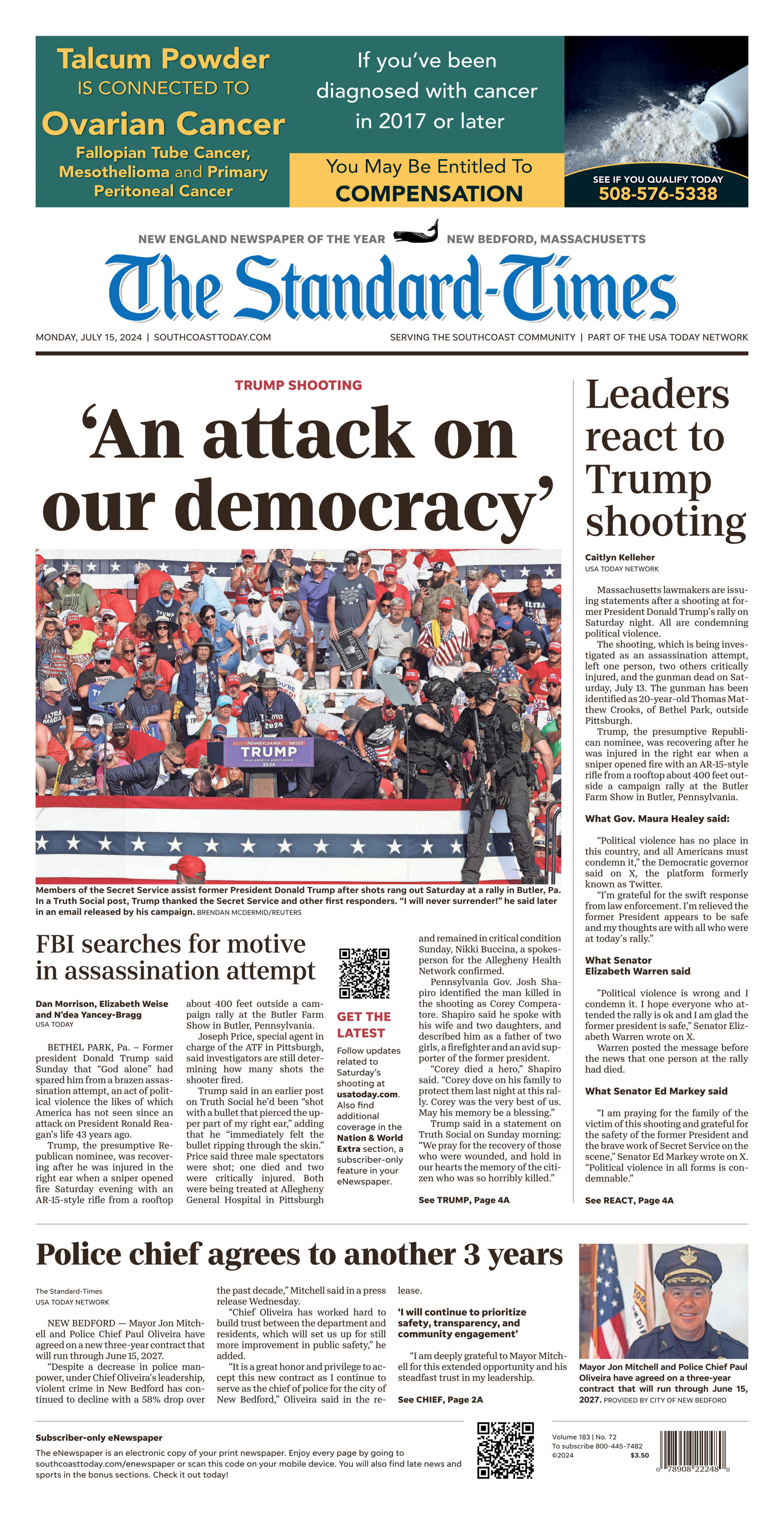 The Standard-Times Front Page