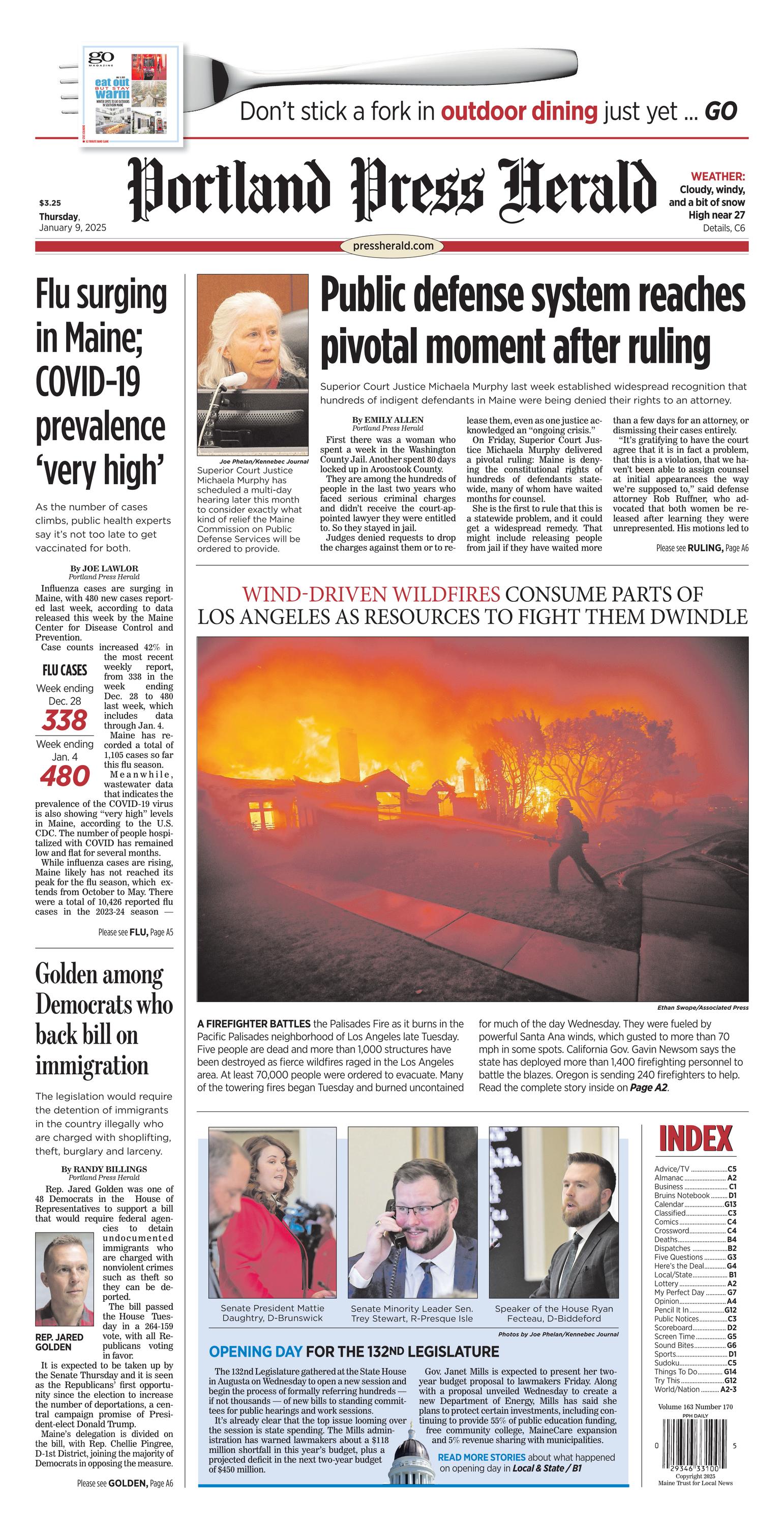 Portland Press Herald Front Page