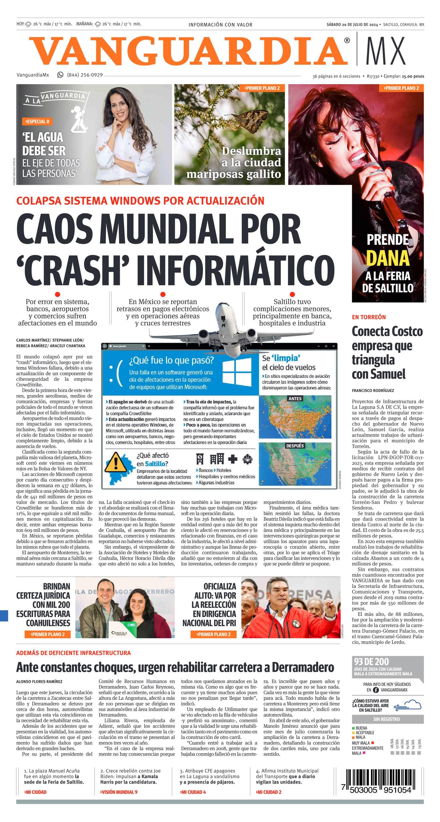 Vanguardia Front Page