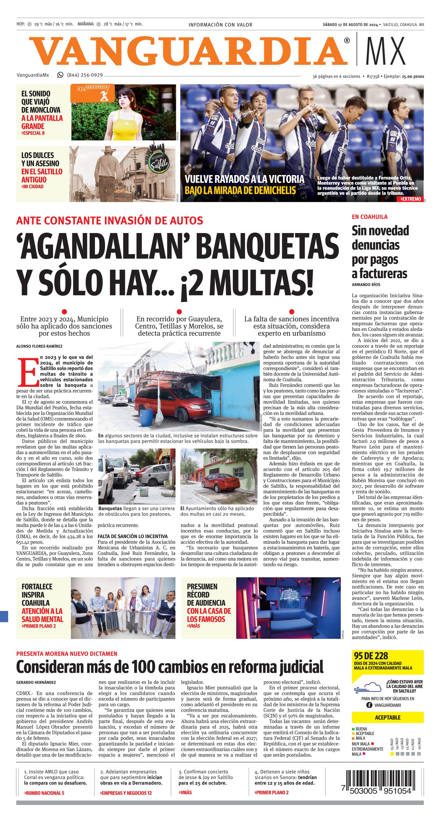 Vanguardia Front Page